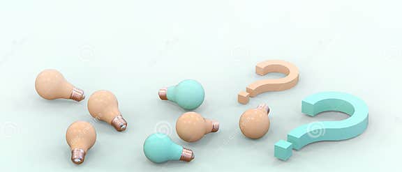 Creative Idea Thinking Light Bulbs and Question Mark for Innovation ...