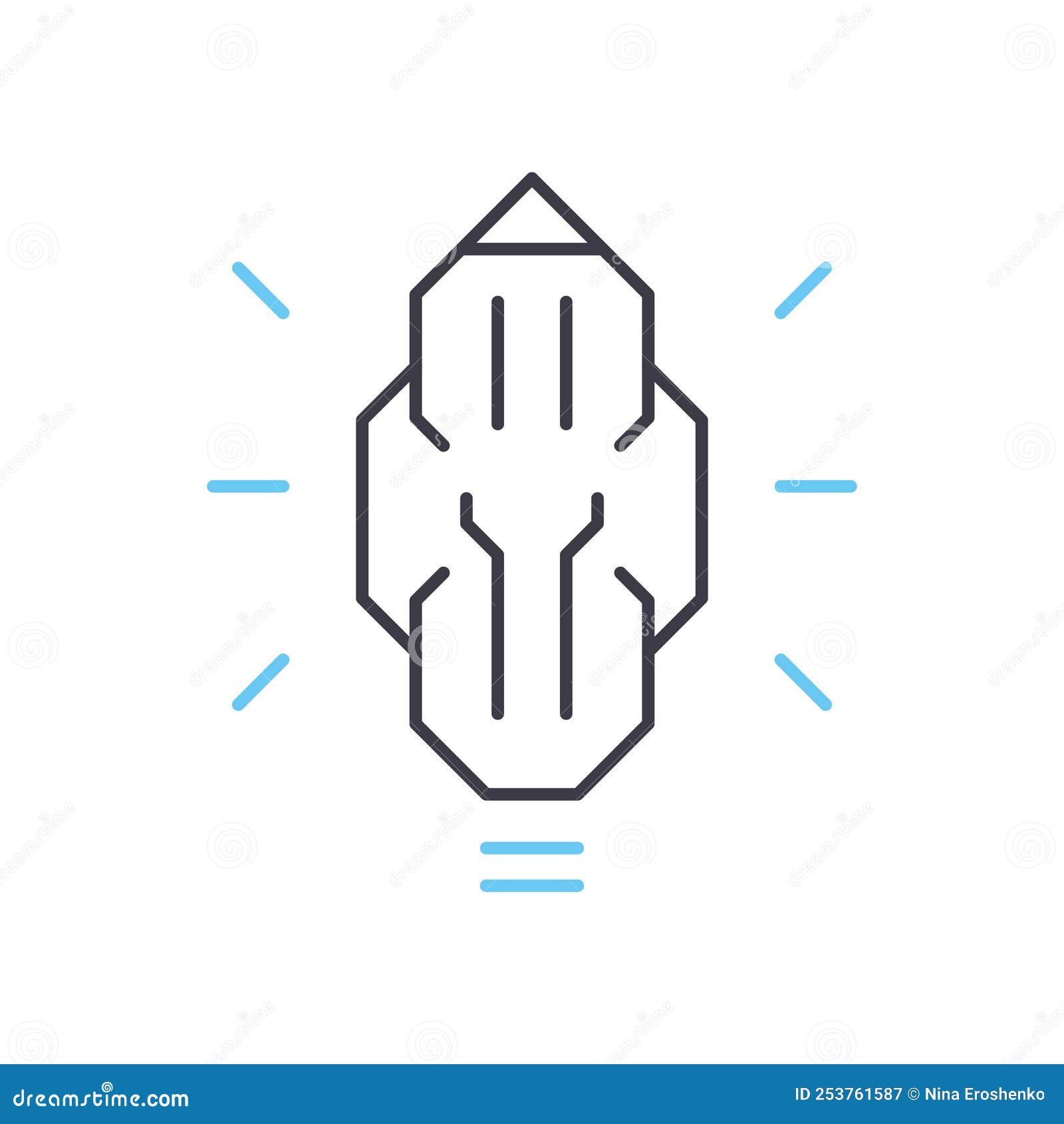 Creative Idea Thinking Line Icon, Outline Symbol, Vector Illustration ...