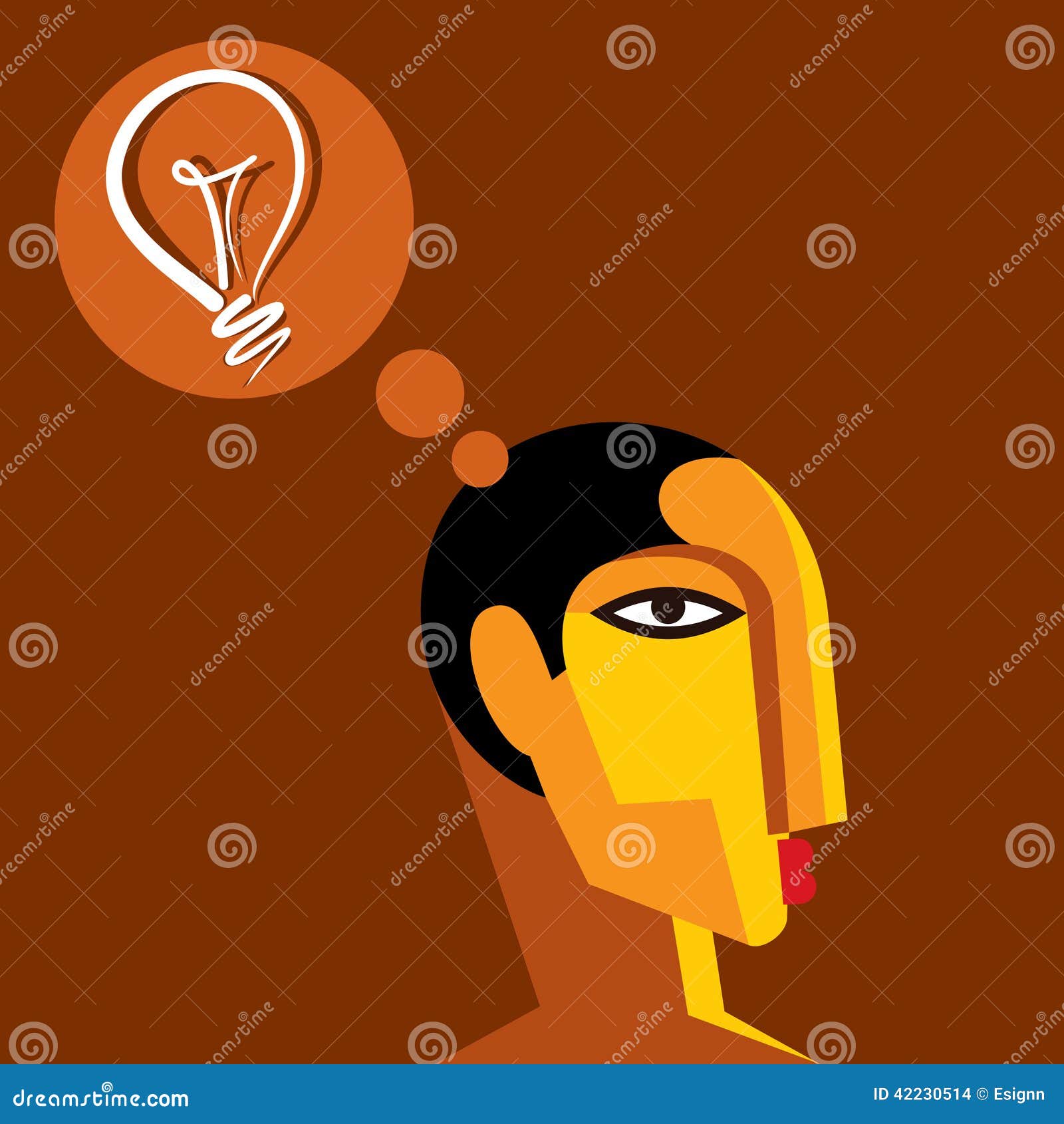 Creative Idea Thinking a Man Stock Vector - Illustration of light ...