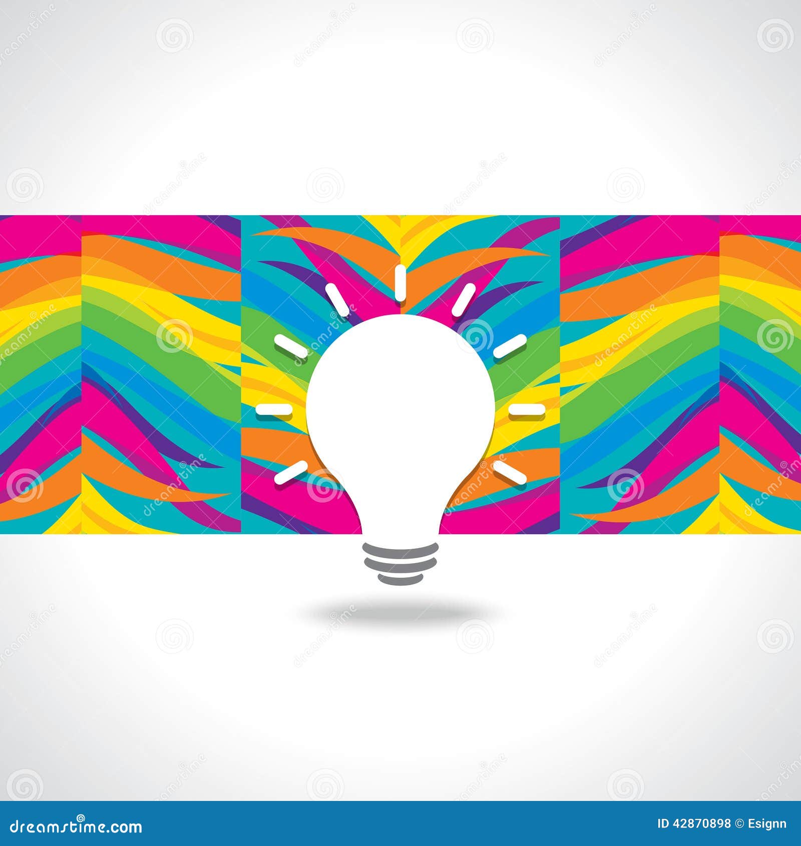 Creative Idea Vector with Bulb Stock Vector - Illustration of flying ...