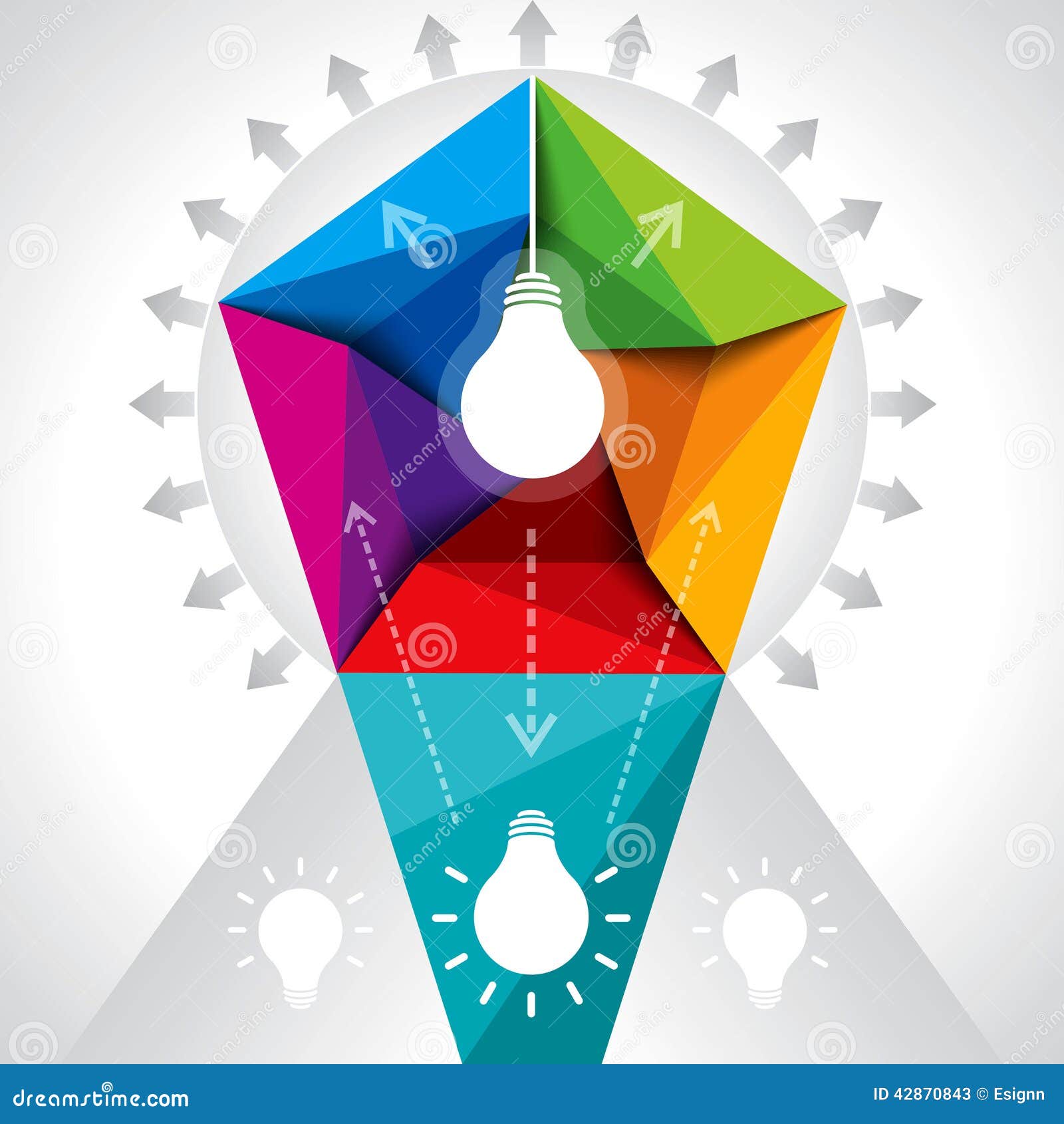 Creative Idea Vector with Bulb and Arrow Stock Vector - Illustration of ...