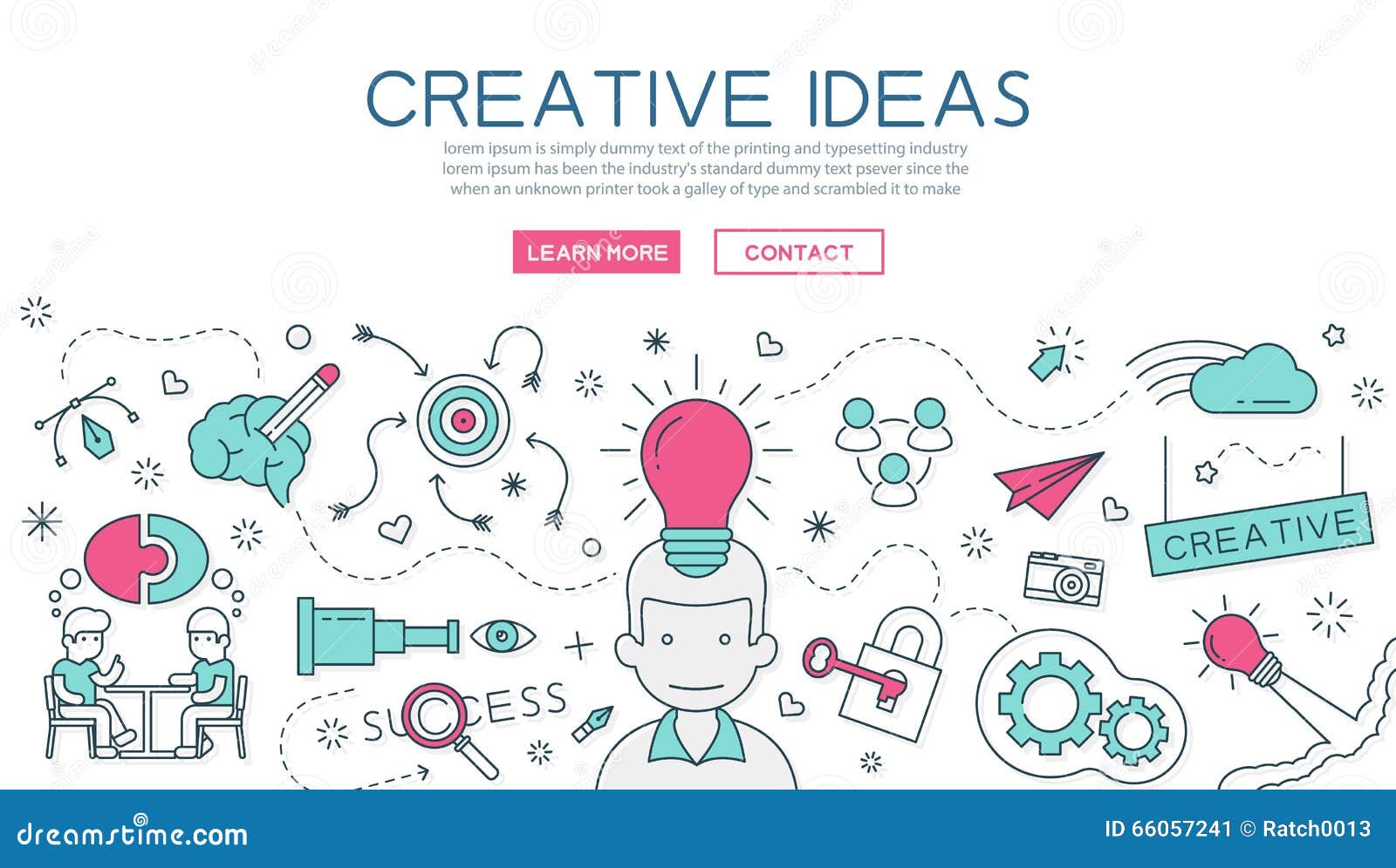 Creative Idea for Website Banner and Landing Page Stock Vector ...