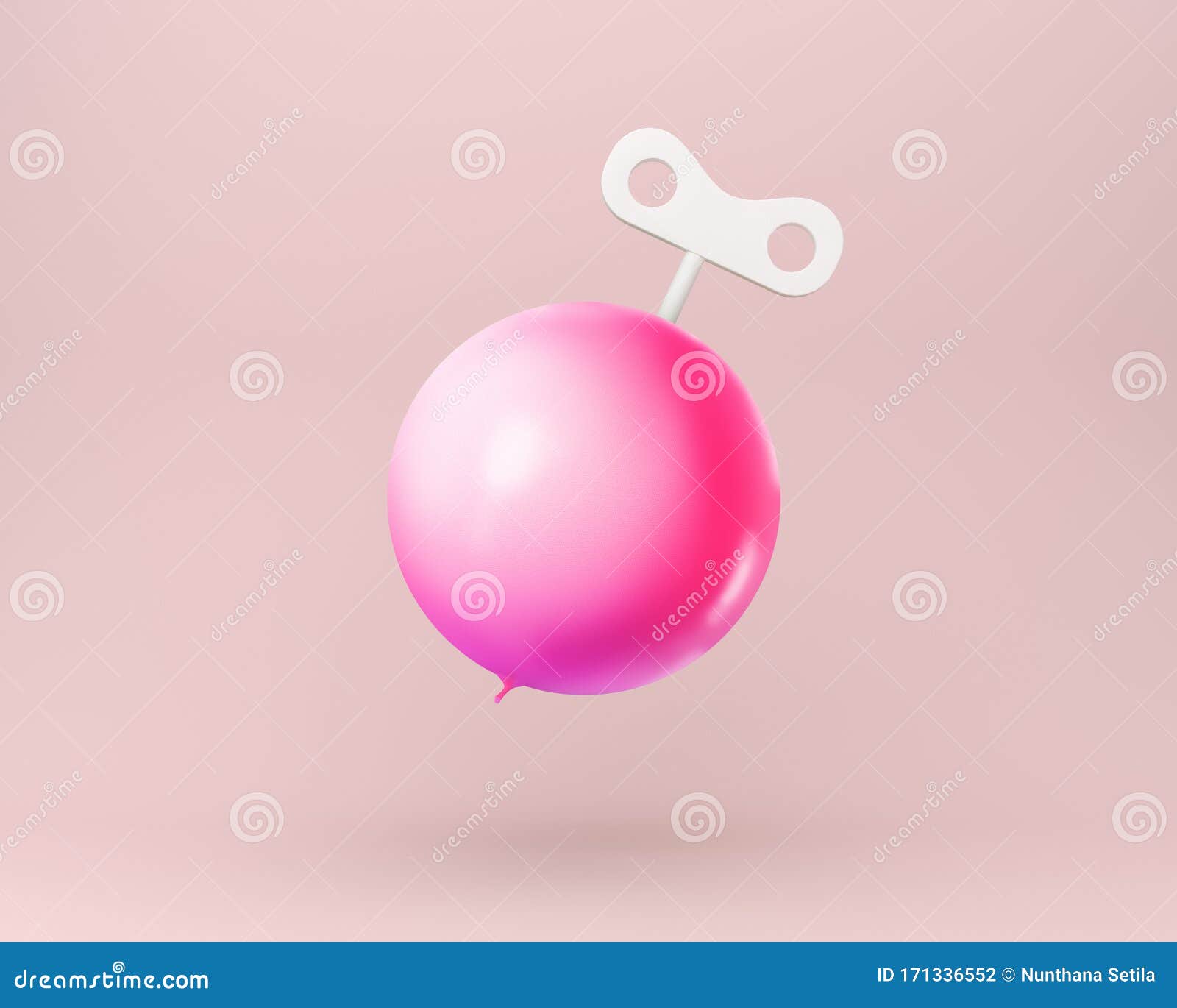 Creative Idea Wind Up Key with Balloon on Pastel Pink Background ...