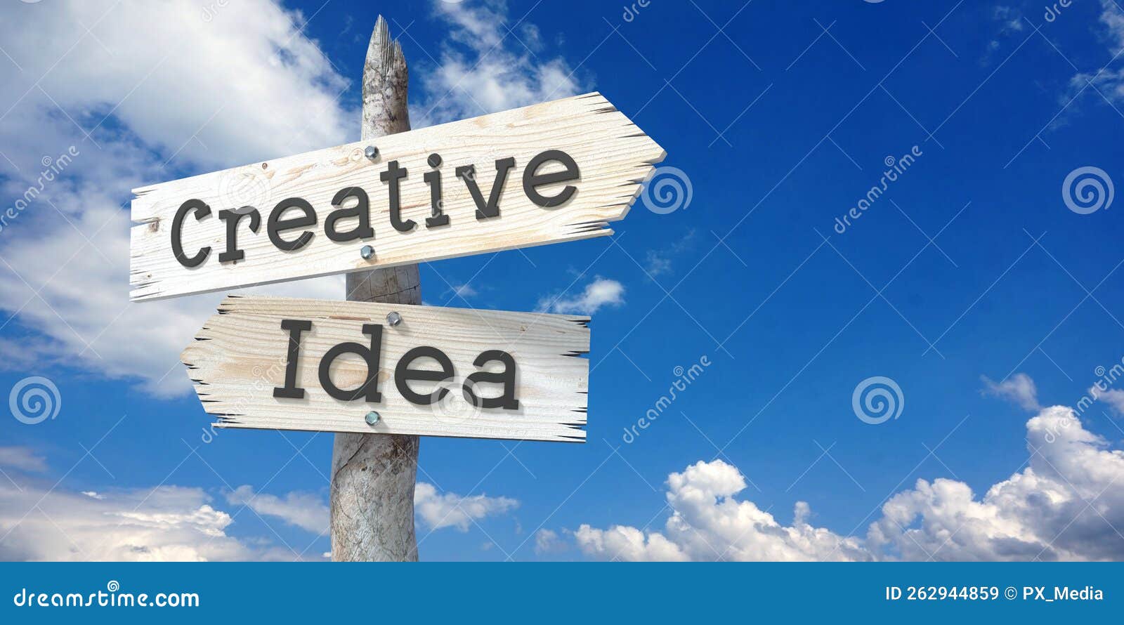 Creative Idea - Wooden Signpost with Two Arrows Stock Illustration ...