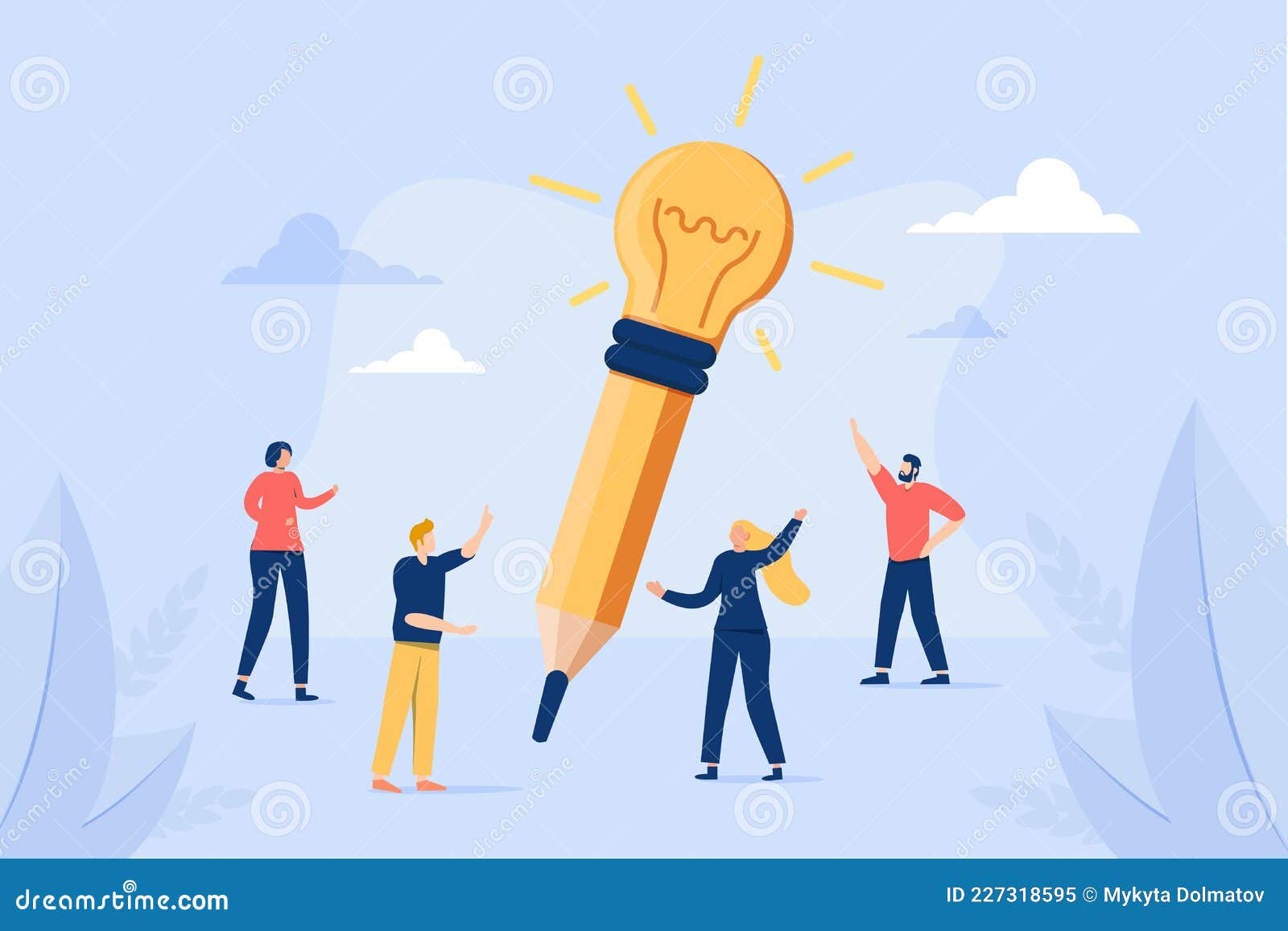 Creative Idea Writing As Innovative Lightbulb on Pencil Tiny Person ...