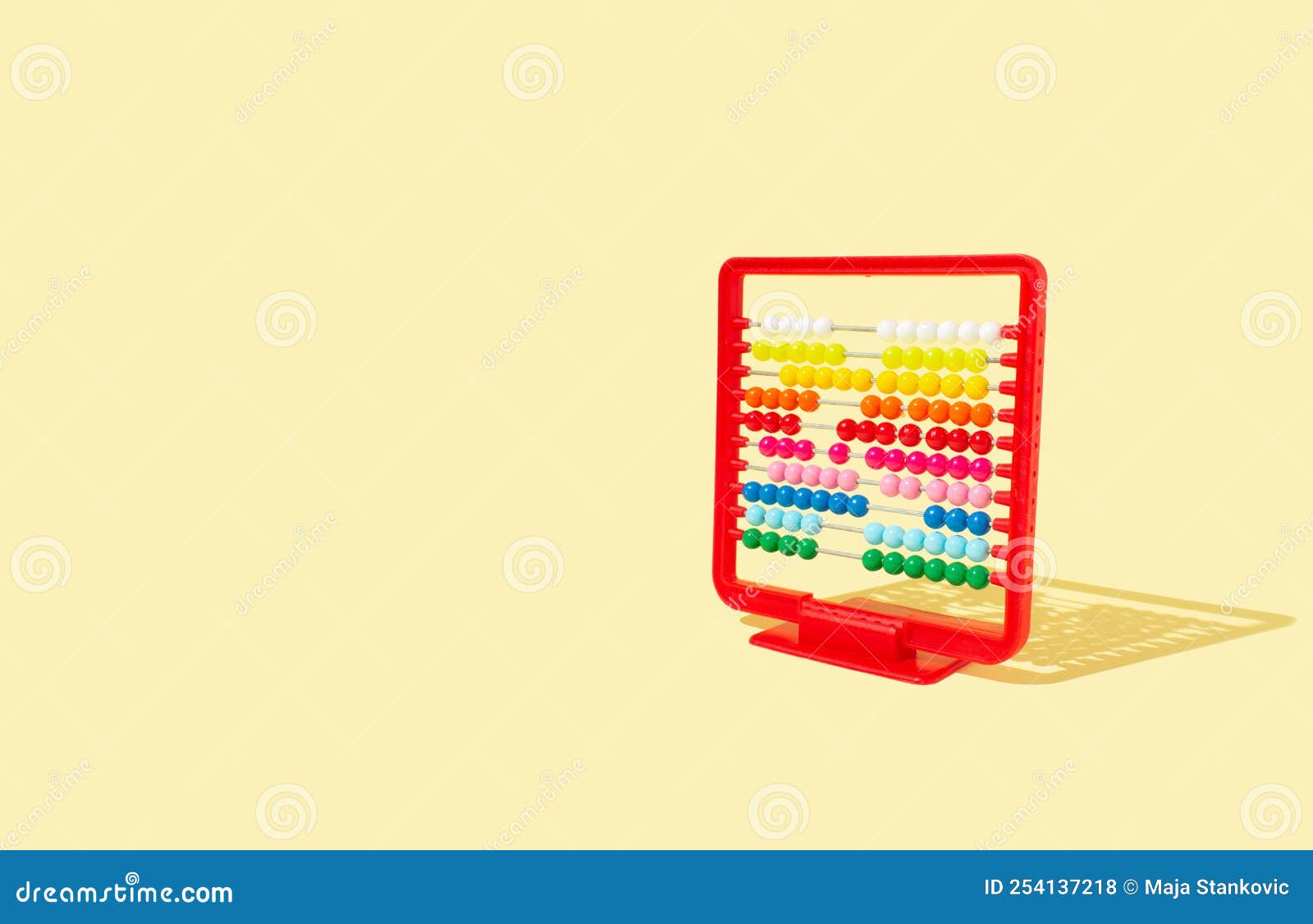 Creative Ideamade of Red Abacus on Bright Yellow Backgrpund. Minimal ...