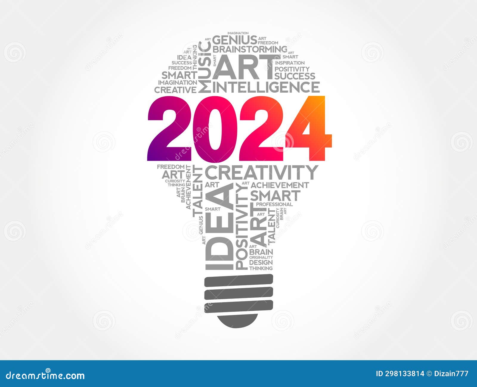 2024 Creative Ideas Bulb Word Cloud Collage, Concept Background Stock ...