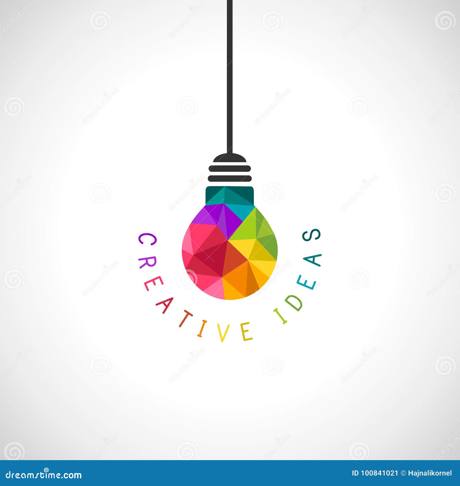 Creative Ideas Concept with Colorful Lightbulb Stock Vector ...