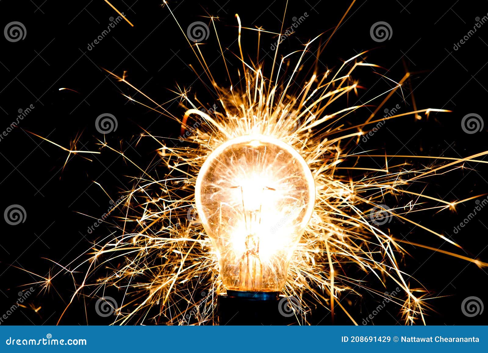 Creative Ideas Explode from Light Bulb Thinking Background Stock Image ...