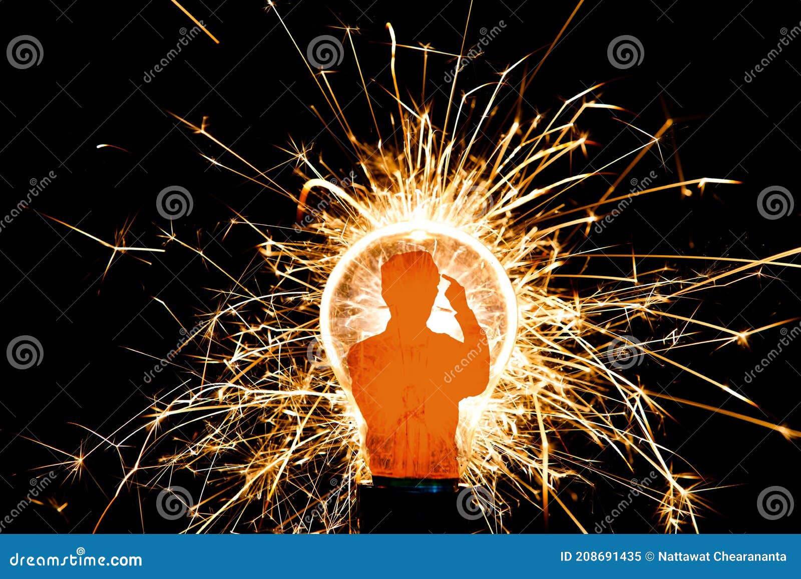 Creative Ideas Explode from Light Bulb Thinking Background Stock Image ...