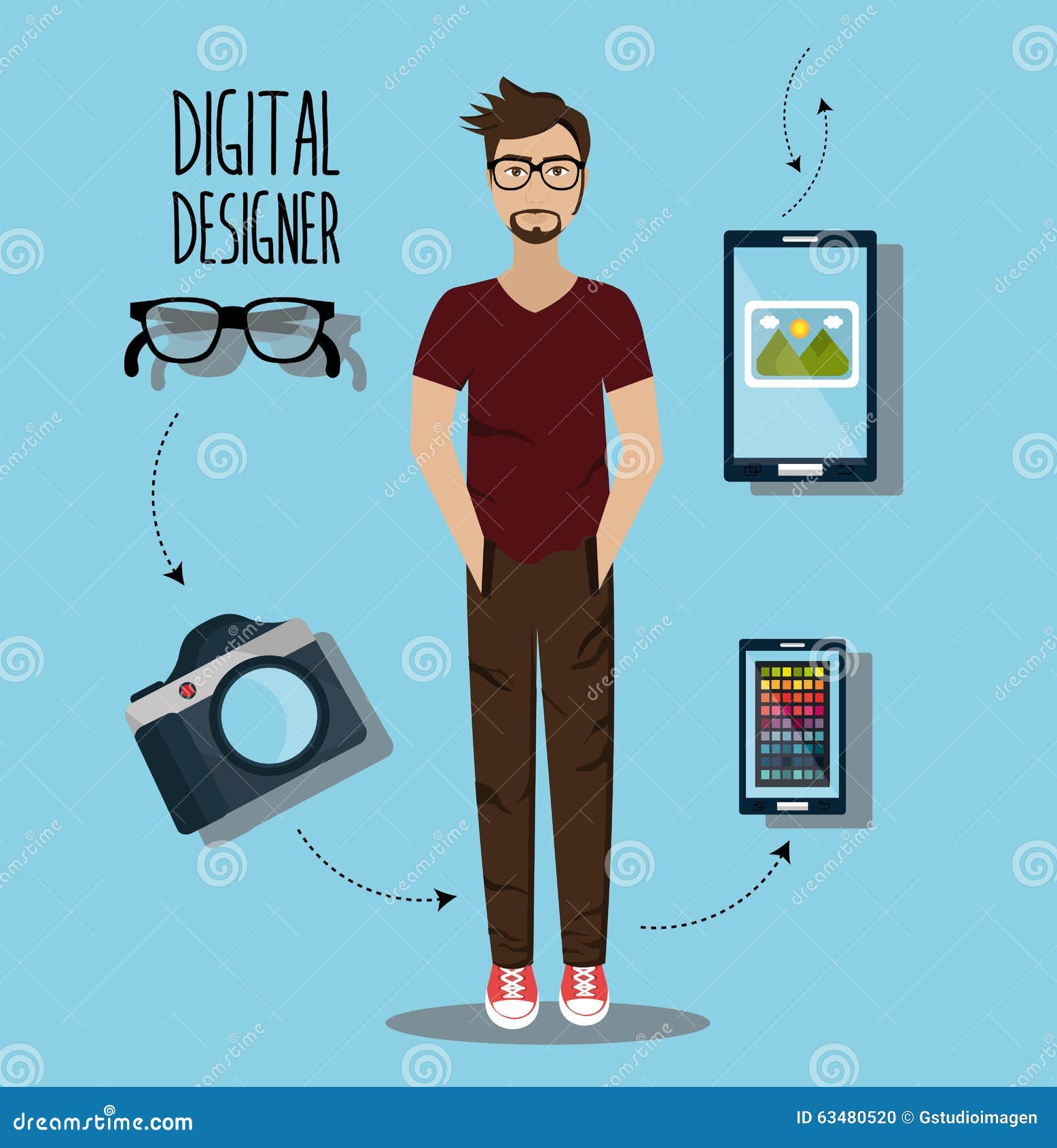 Creative Ideas Graphic Designer Stock Illustration - Illustration of ...