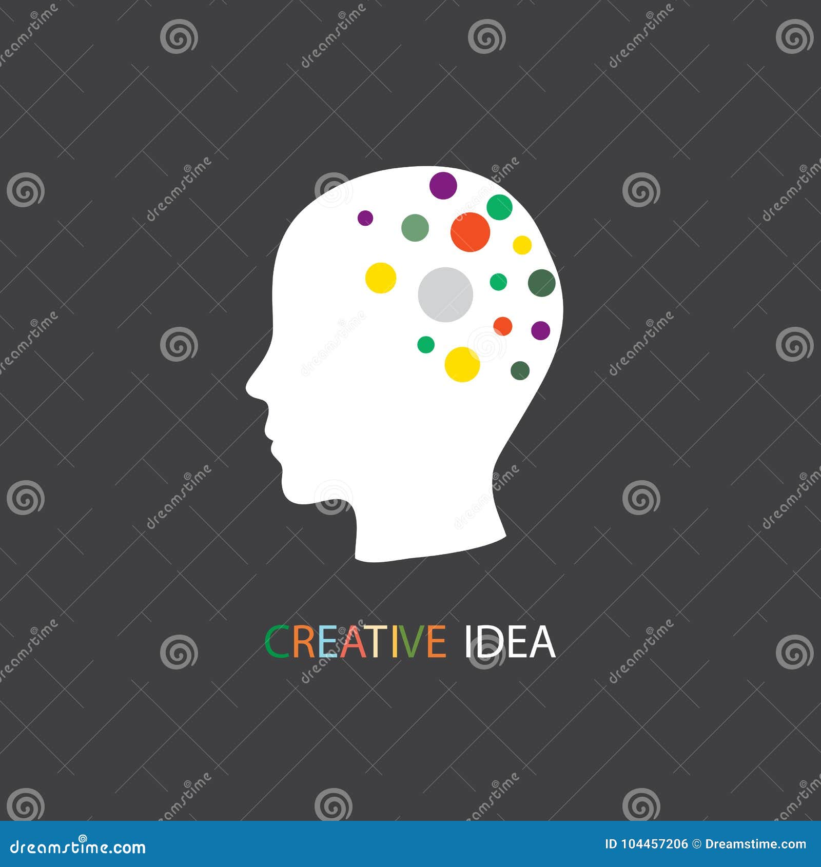 Creative ideas in head2 stock vector. Illustration of christmas - 104457206