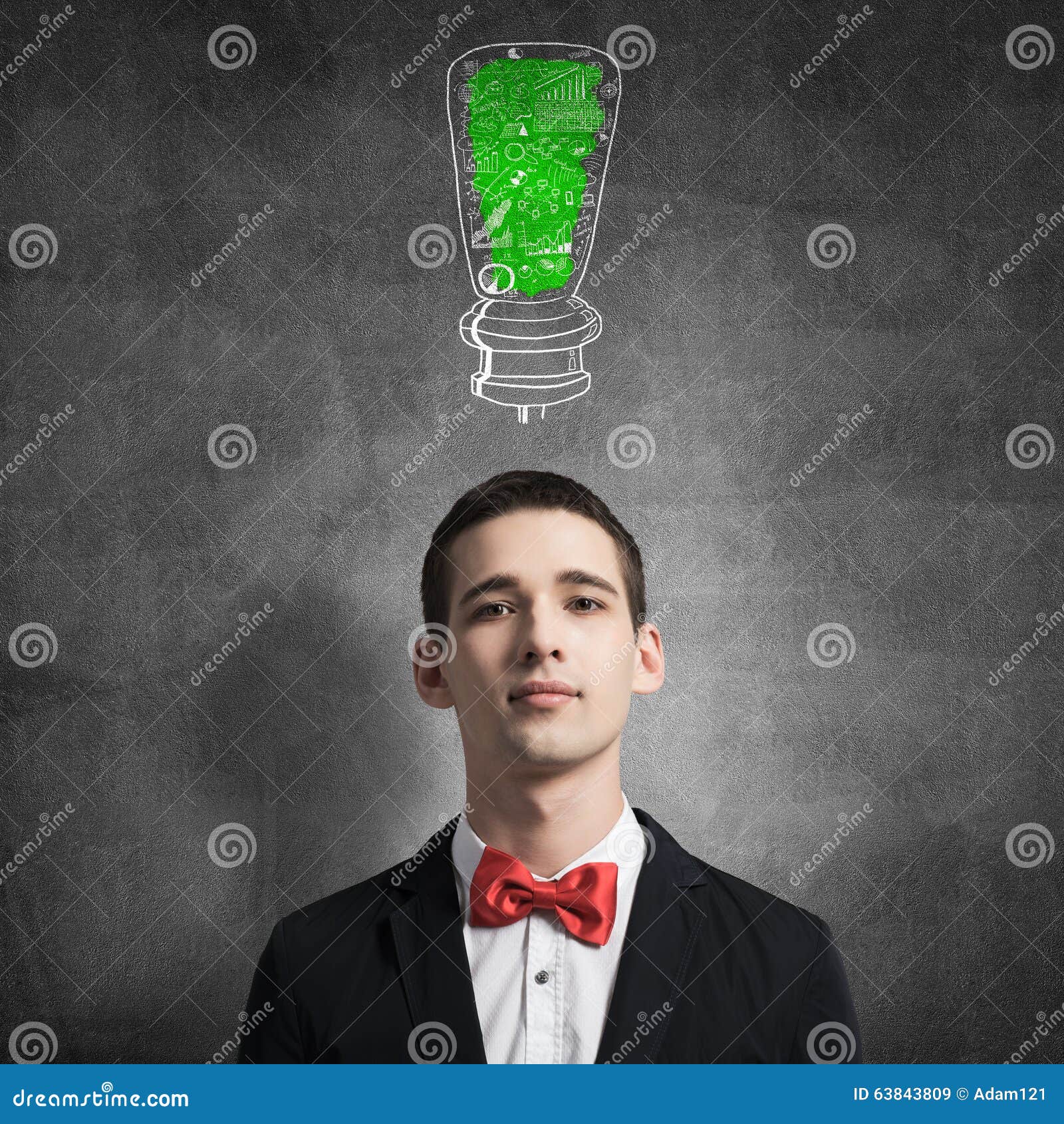 Creative ideas in head stock image. Image of portrait - 63843809