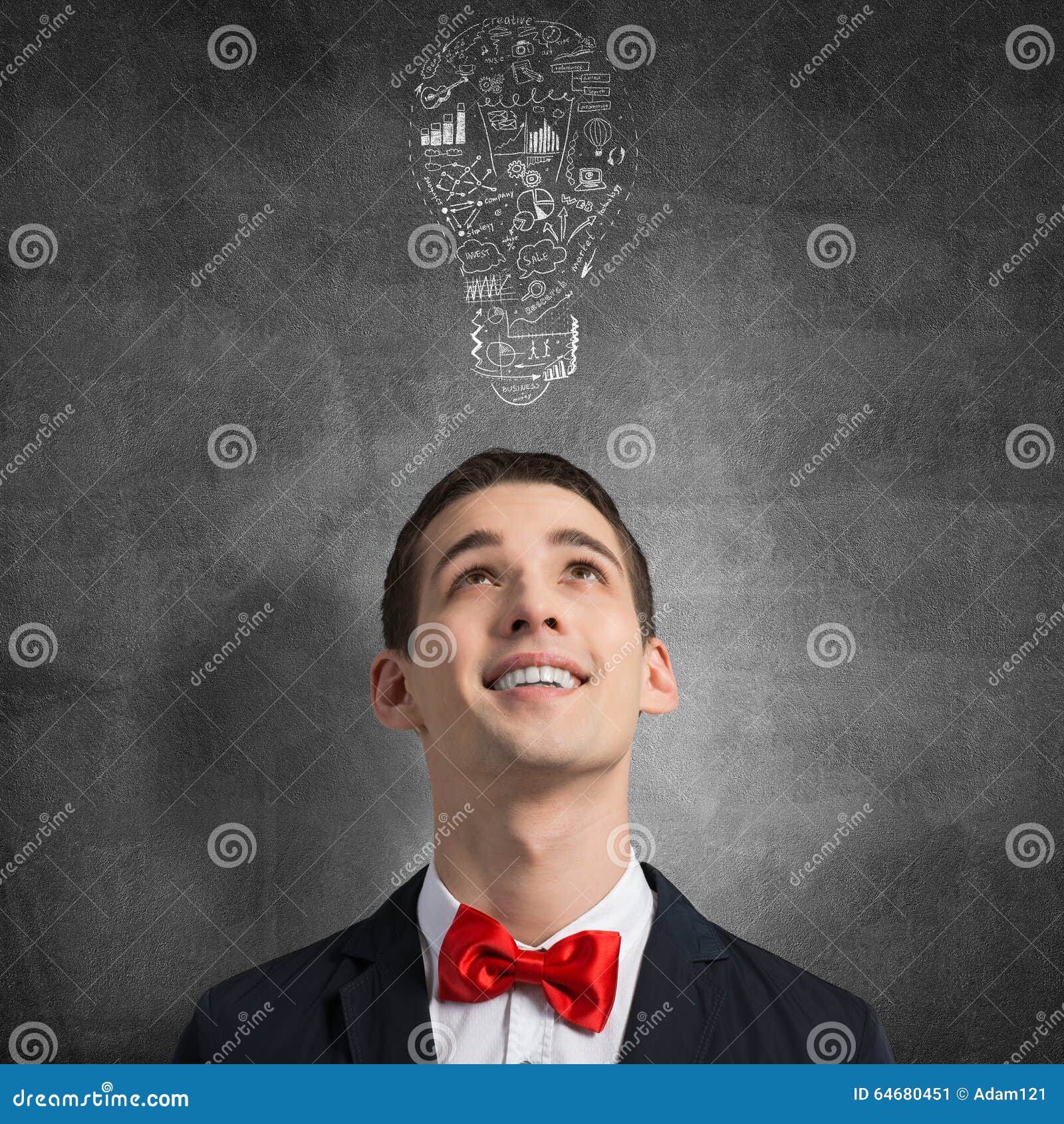 Creative ideas in head stock image. Image of class, chalk - 64680451