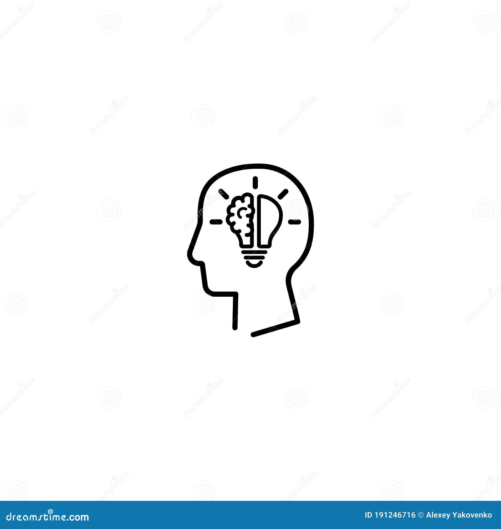 Half A Brain One Line Art. Continuous Line Drawing Of Human, Internal ...