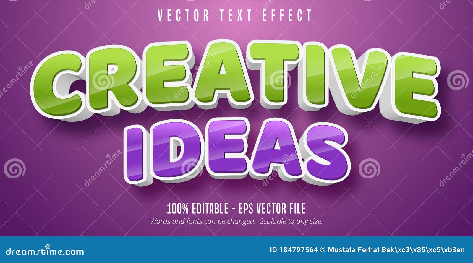 Creative Ideas Text, 3d Editable Text Effect Stock Vector ...