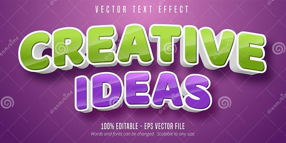 Creative Ideas Text, 3d Editable Text Effect Stock Vector ...