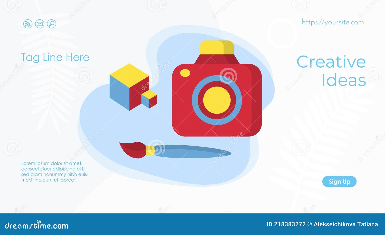 Creative Ideas Web Page or Banner Flat Template Stock Vector ...