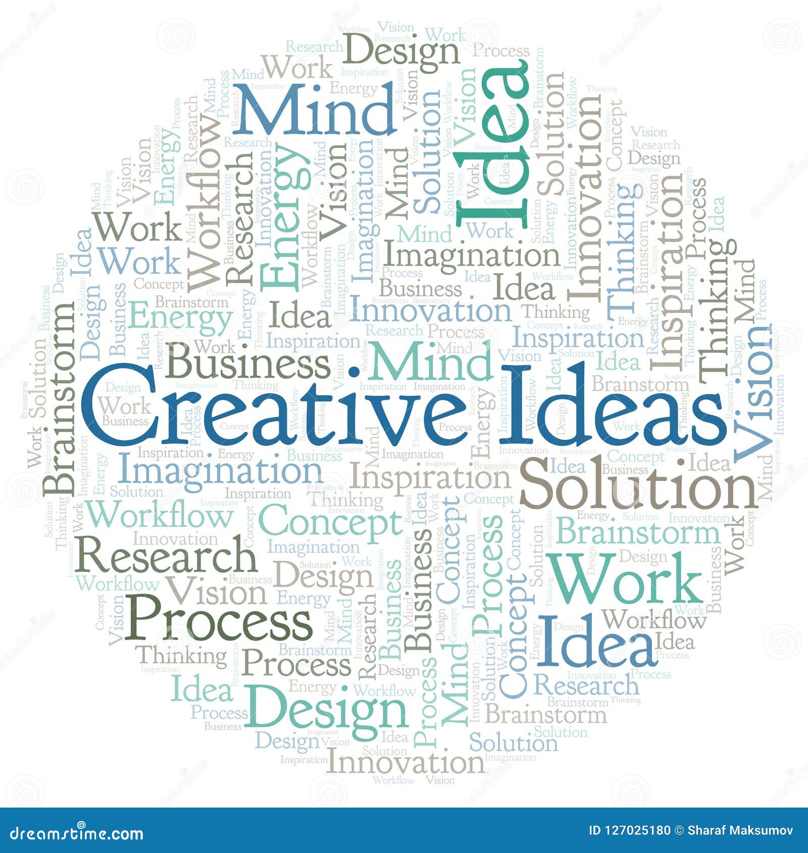 Creative Ideas Word Cloud, Made with Text only. Stock Illustration ...