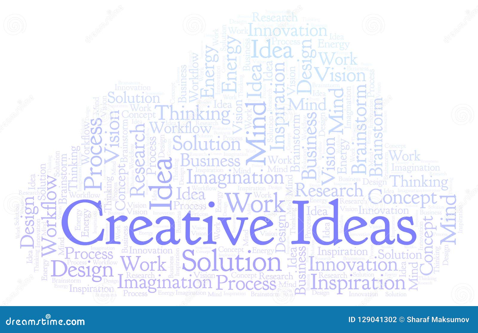 Creative Ideas Word Cloud, Made with Text only. Stock Illustration ...