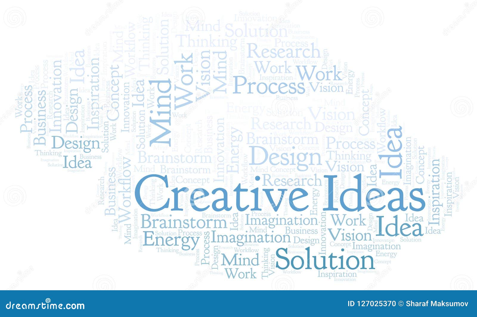 Creative Ideas Word Cloud, Made with Text only. Stock Illustration ...