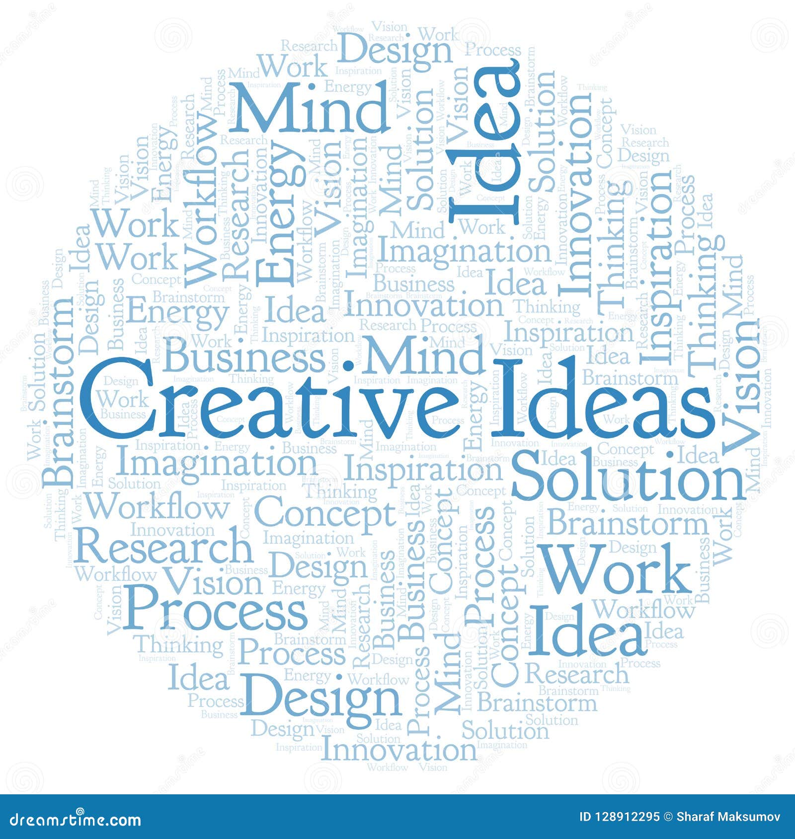 Creative Ideas Word Cloud, Made with Text only. Stock Illustration ...
