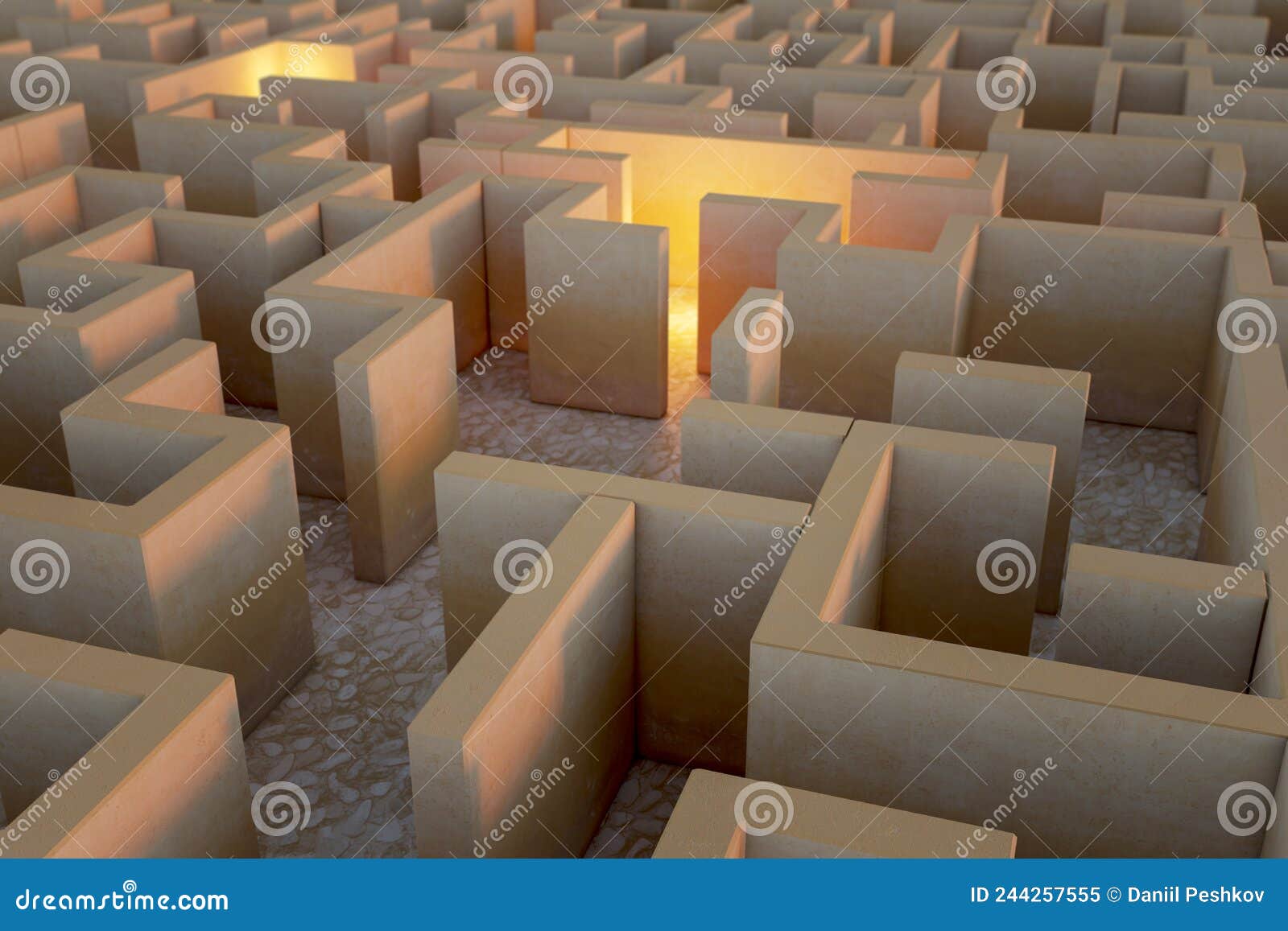 Creative Illuminated Maze Backdrop. Solution and Idea Concept Stock ...