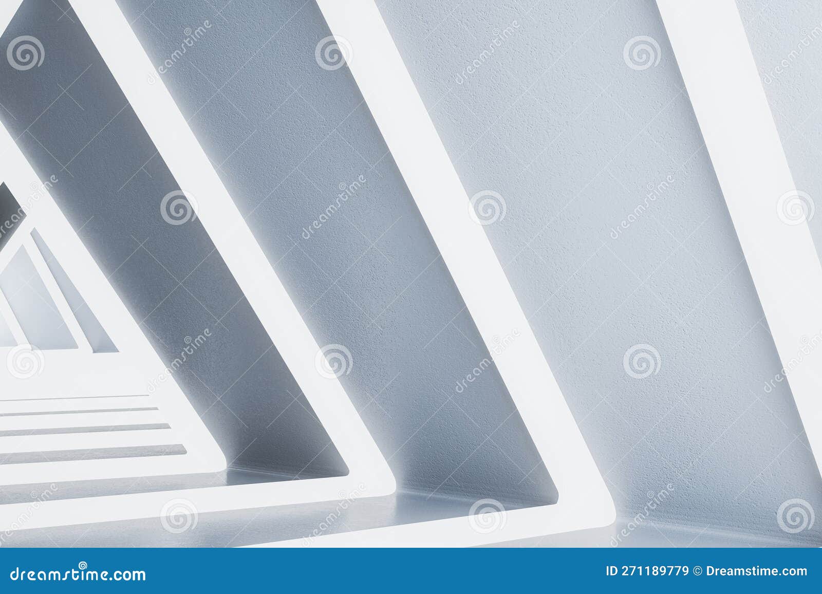 Creative Illuminated White Triangular Interior. Design Concept Stock ...
