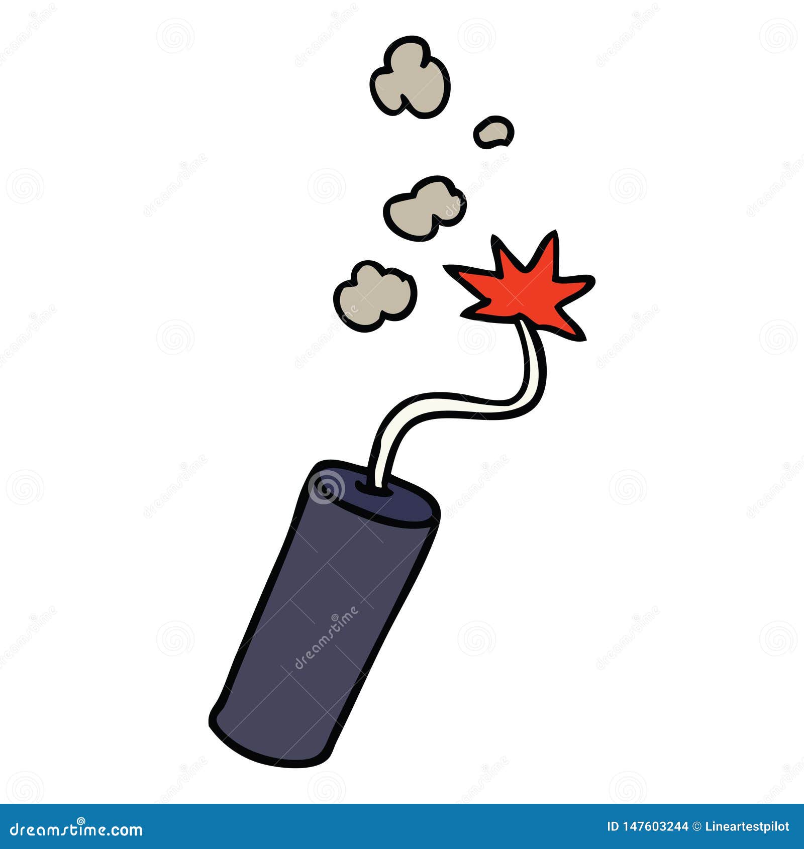 Cartoon Doodle of a Lit Dynamite Stick Stock Vector - Illustration of ...