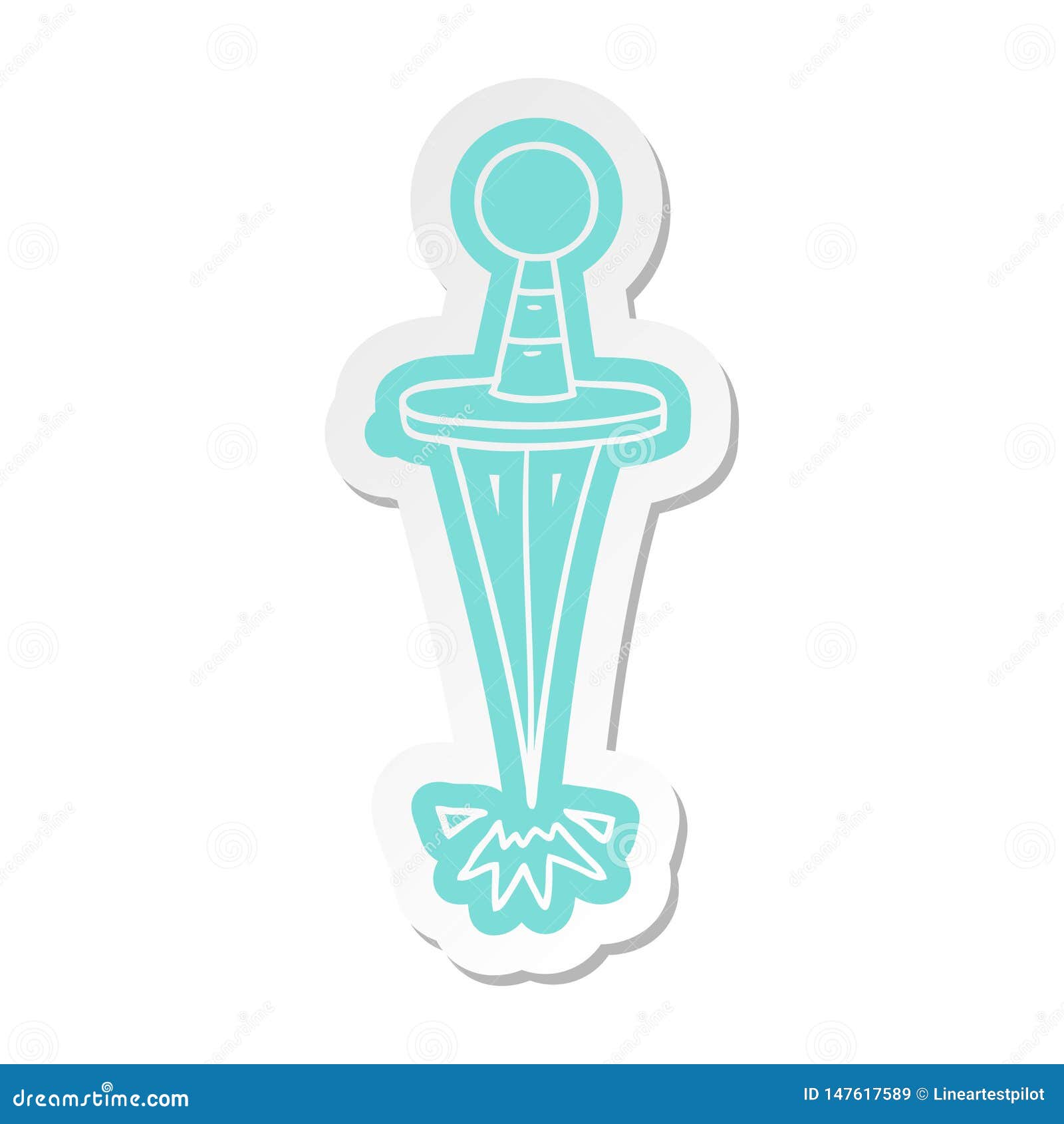 Cartoon Sticker of a Small Dagger Stock Vector - Illustration of clip ...