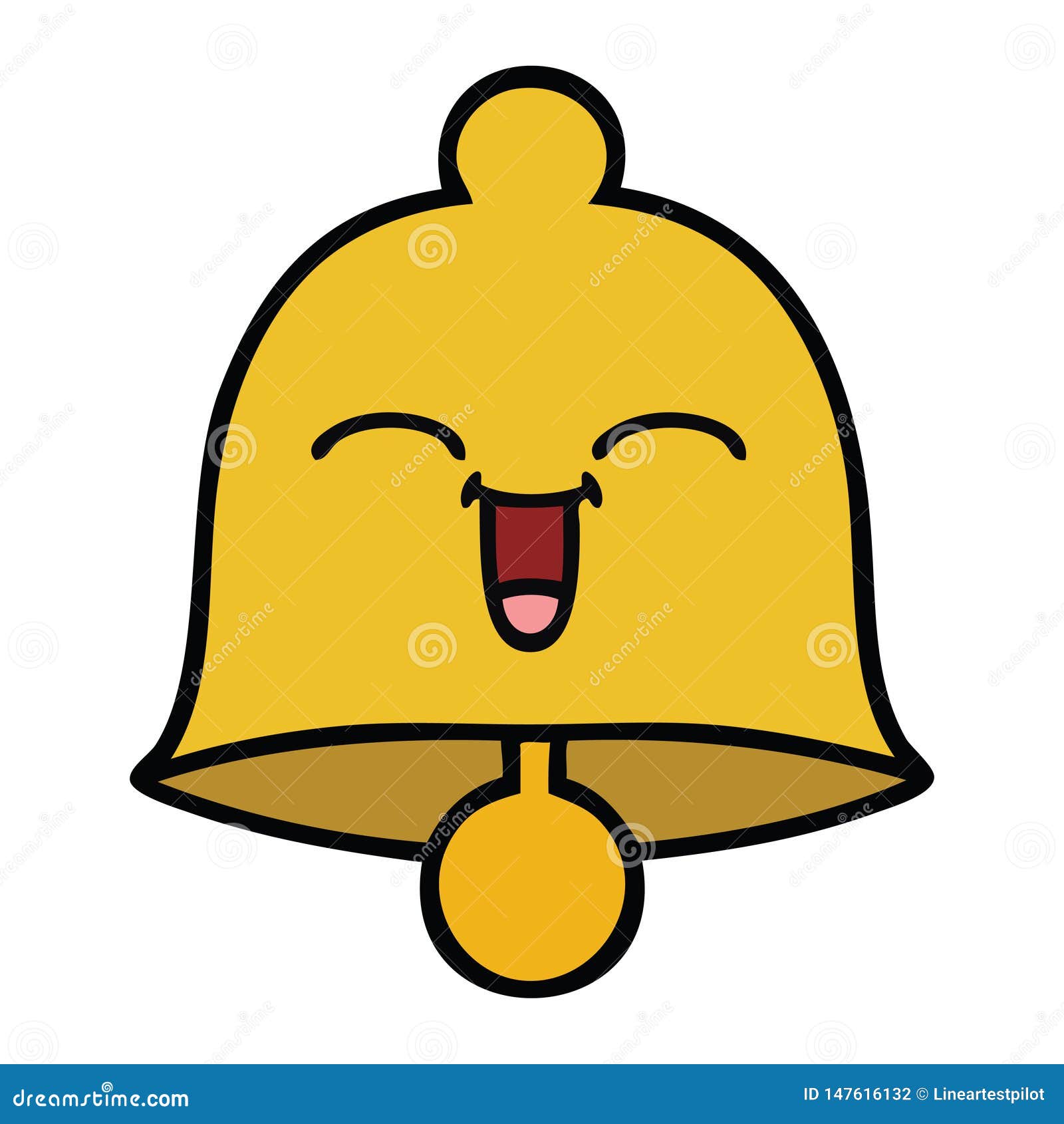 Cute cartoon bell stock vector. Illustration of cute - 147616132