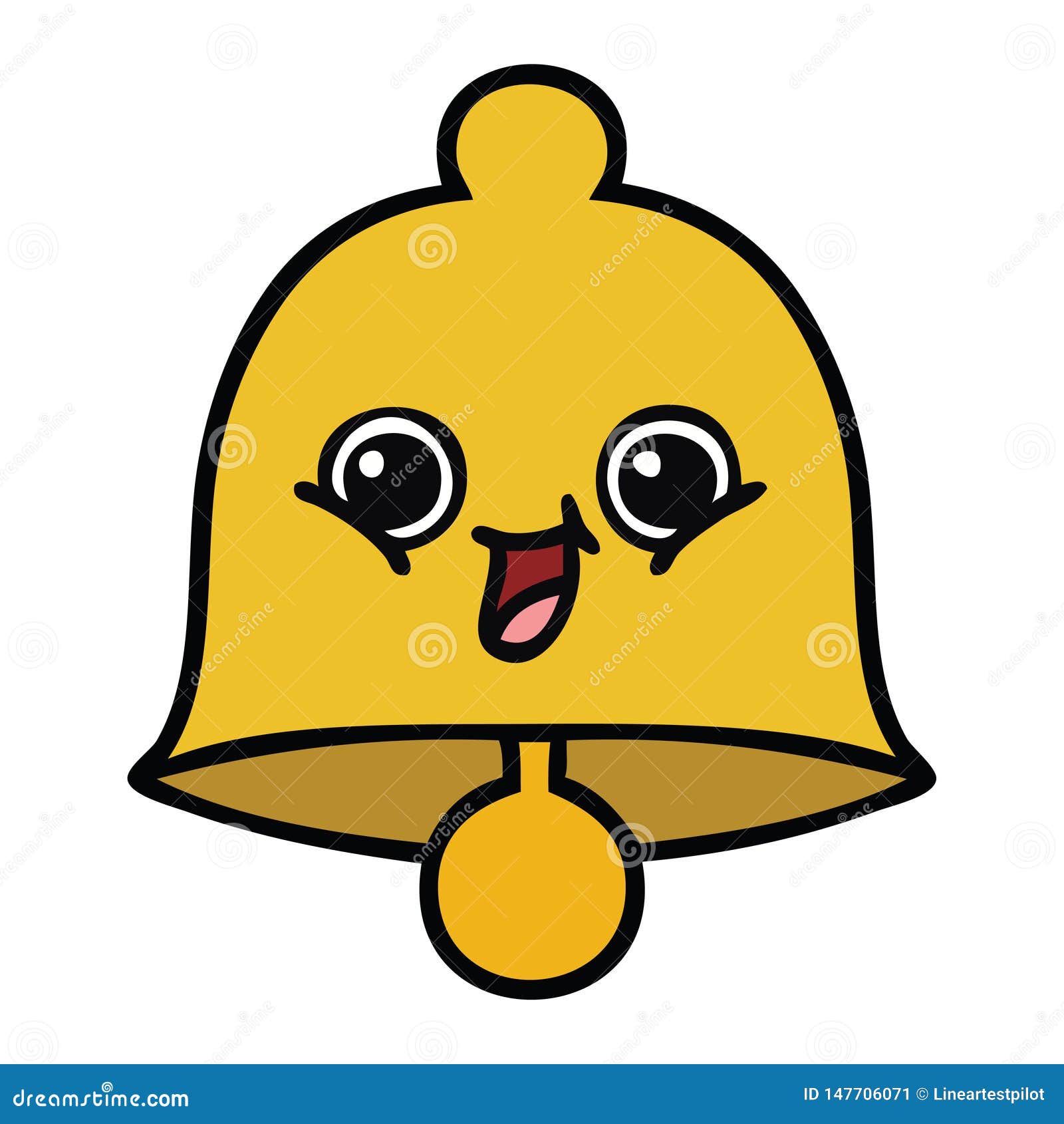 Cute cartoon bell stock vector. Illustration of music - 147706071
