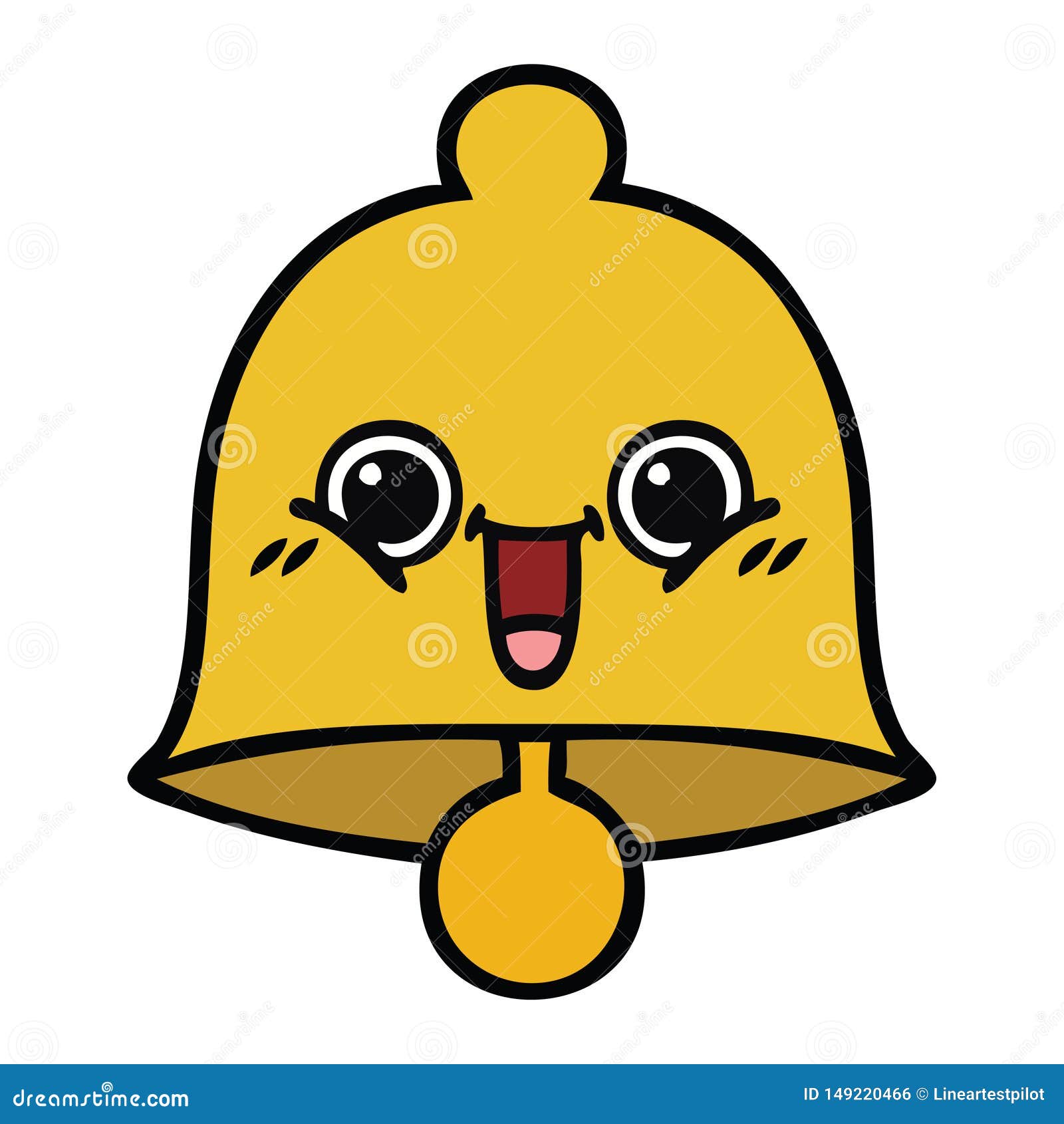 Cute cartoon bell stock vector. Illustration of instrument - 149220466