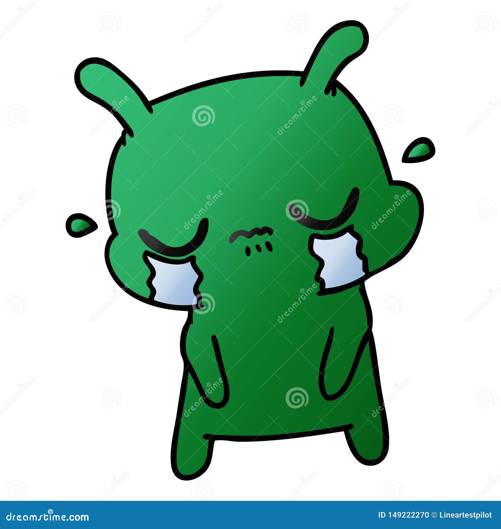 Gradient Cartoon of Cute Sad Alien Stock Vector - Illustration of funny ...