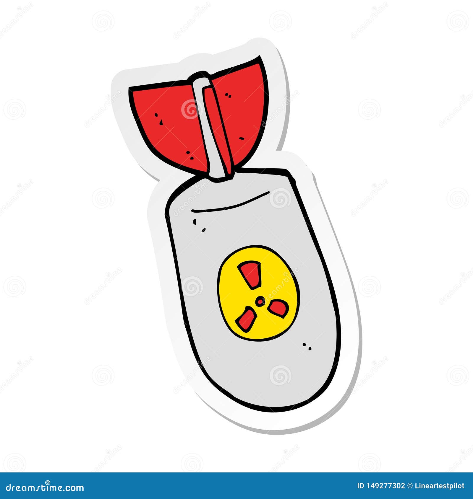 Sticker of a Cartoon Atom Bomb Stock Vector - Illustration of hand ...