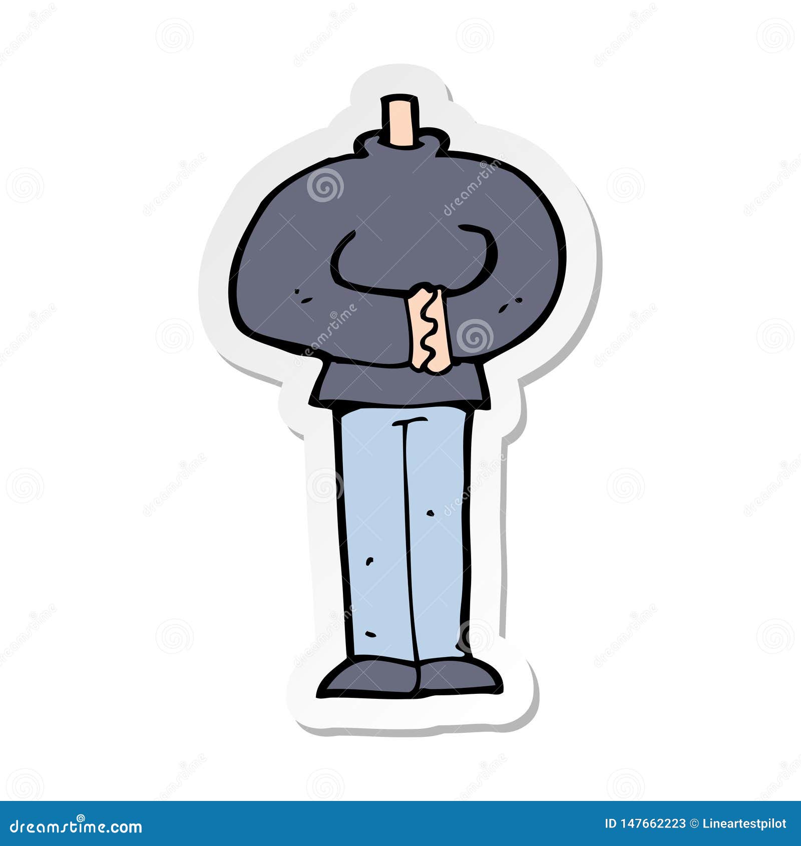 Sticker of a cartoon body stock vector. Illustration of drawing - 147662223