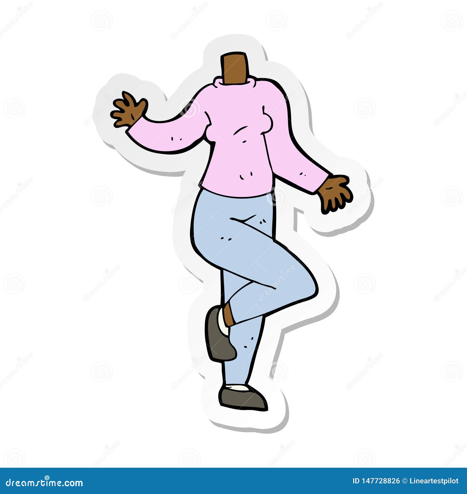 Sticker of a cartoon body stock vector. Illustration of funny - 147728826
