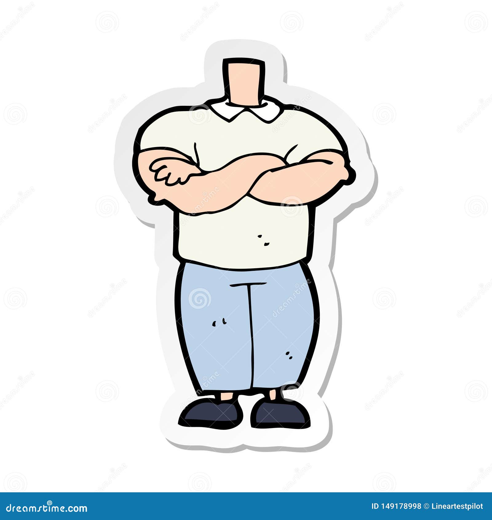 Sticker of a cartoon body stock vector. Illustration of rough - 149178998