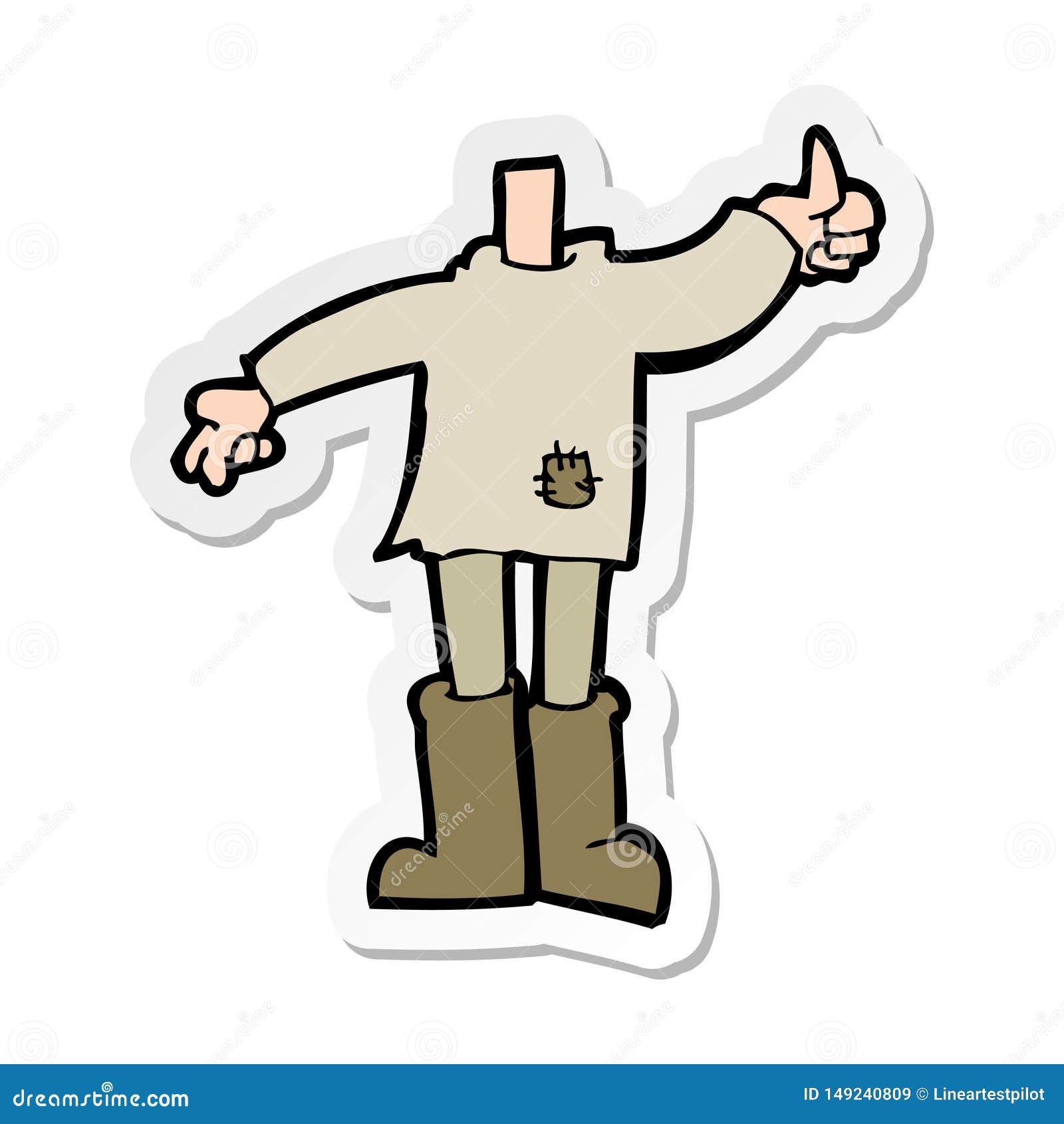 Sticker of a cartoon body stock vector. Illustration of happy - 149240809