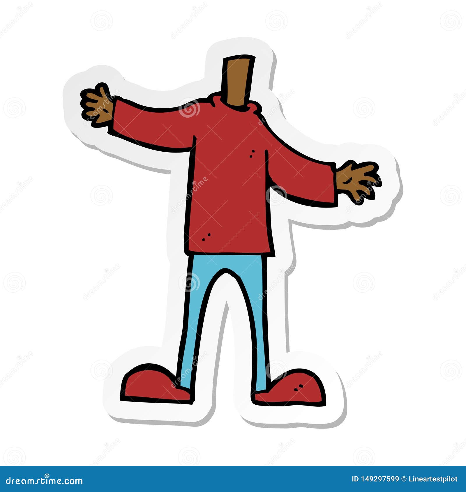 Sticker of a cartoon body stock vector. Illustration of cute - 149297599