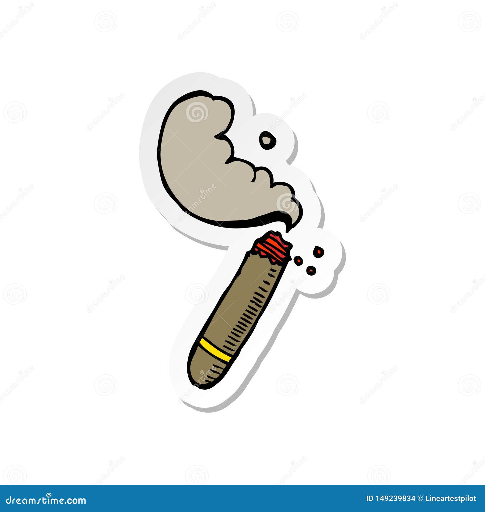 Sticker of a cartoon cigar stock vector. Illustration of drawing ...