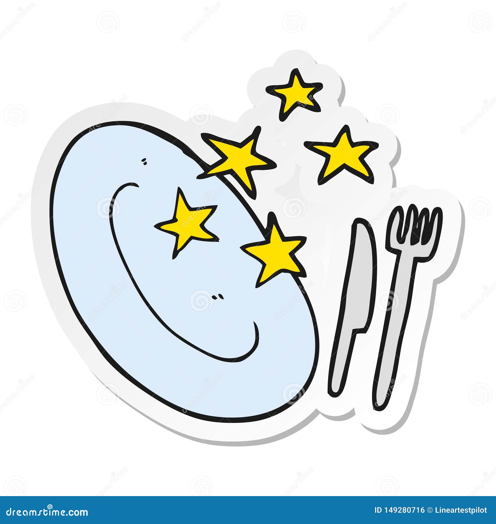 Sticker of a Cartoon Clean Plate Stock Vector - Illustration of ...