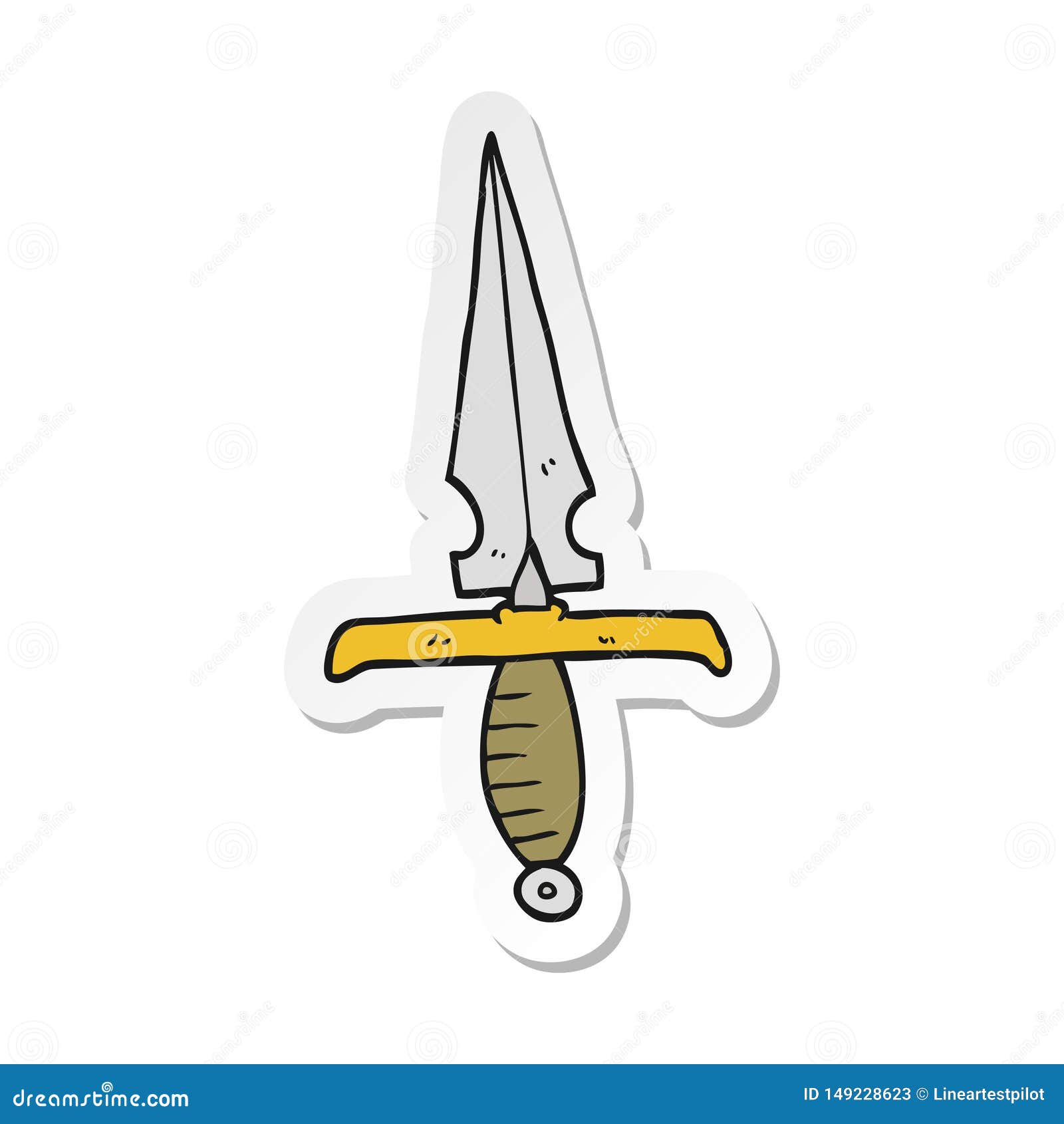 Sticker of a Cartoon Dagger Stock Vector - Illustration of objects ...