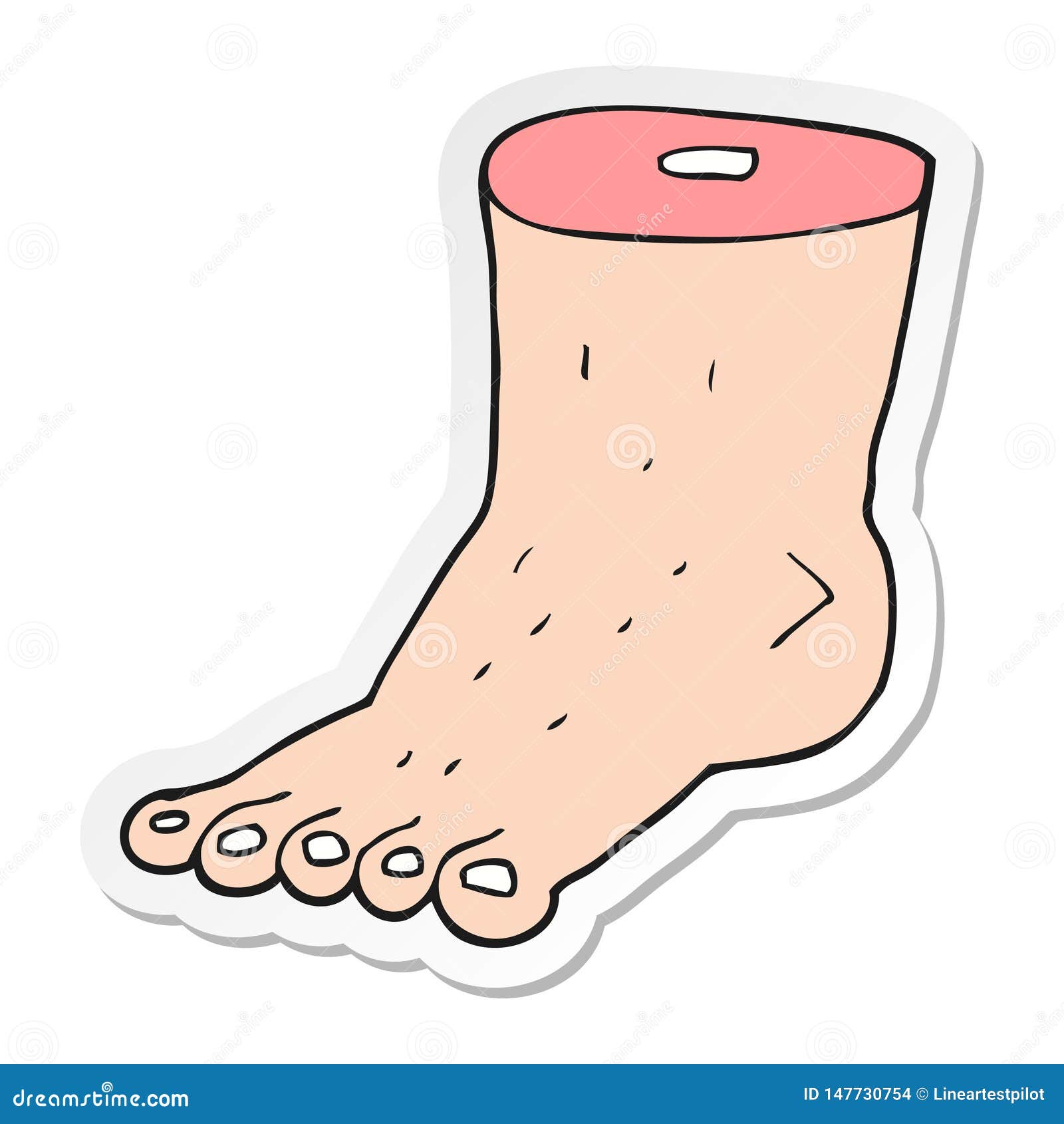 Sticker of a cartoon foot stock vector. Illustration of cute - 147730754