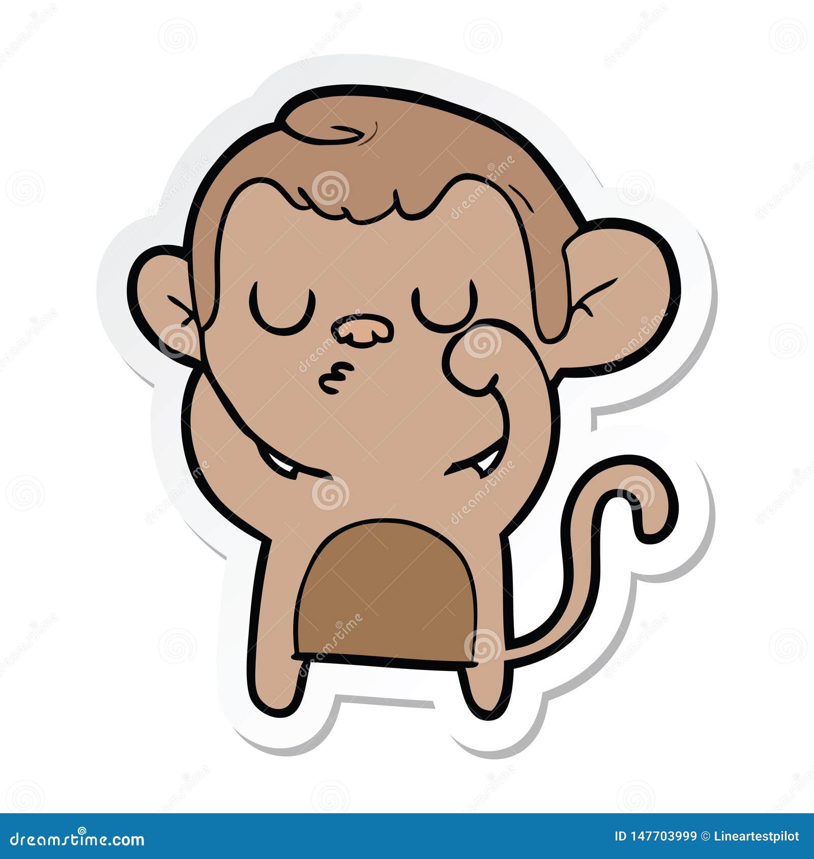 Sticker of a Cartoon Monkey Stock Vector - Illustration of stick ...