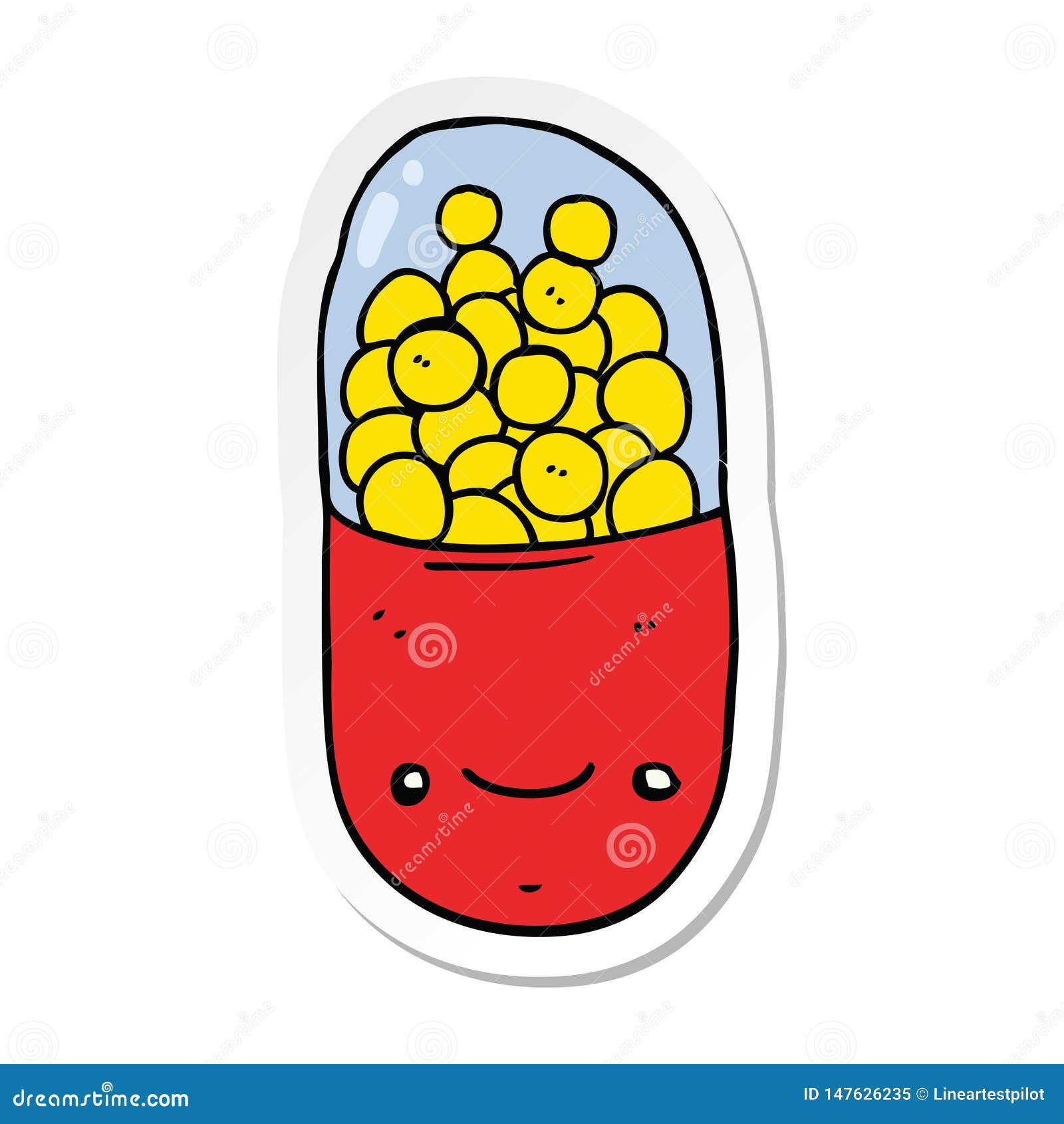 Cartoon Pill Chasing Germs. Vector Illustration On A White Background ...