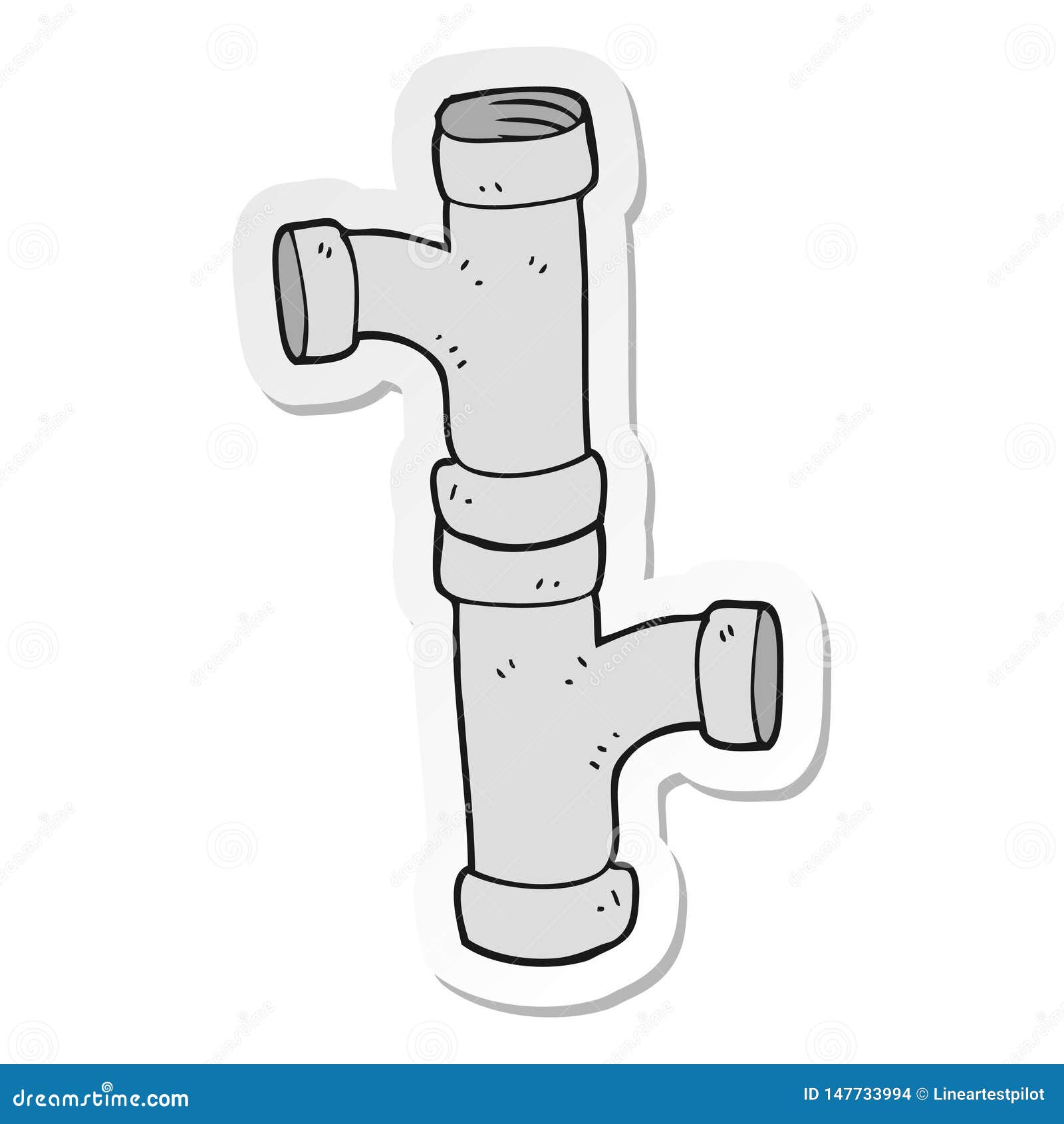 Sticker of a cartoon pipe stock vector. Illustration of pipe - 147733994