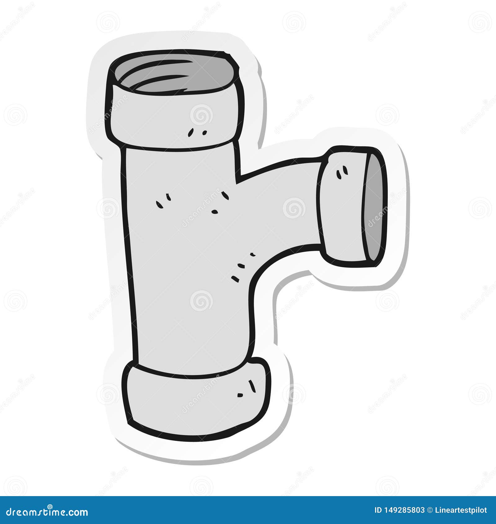 Sticker of a cartoon pipe stock vector. Illustration of cute - 149285803