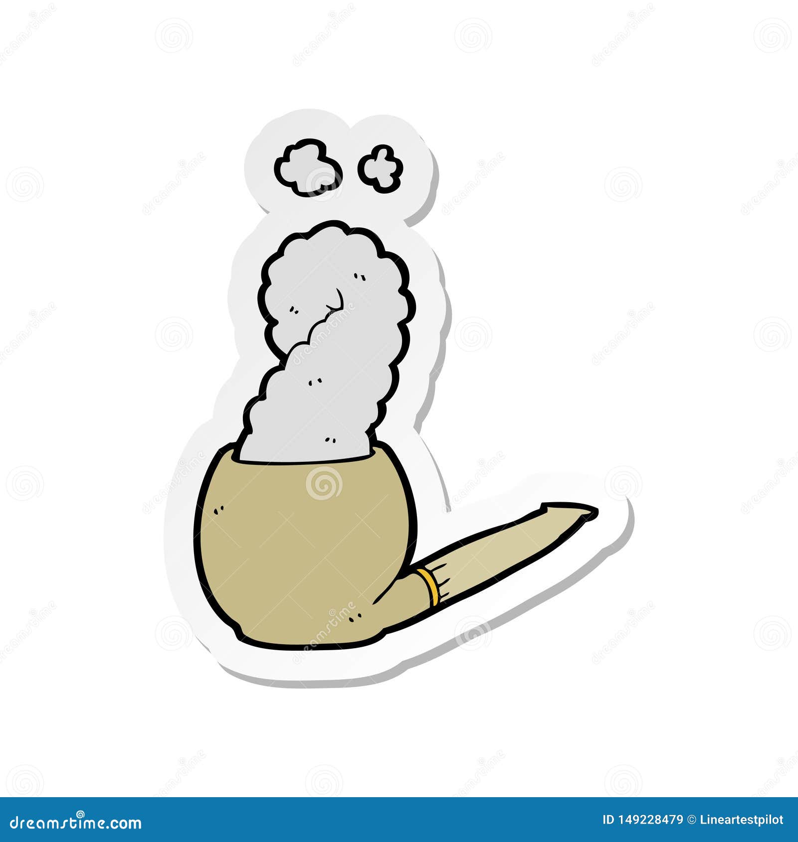 Sticker of a cartoon pipe stock vector. Illustration of pipe - 149228479