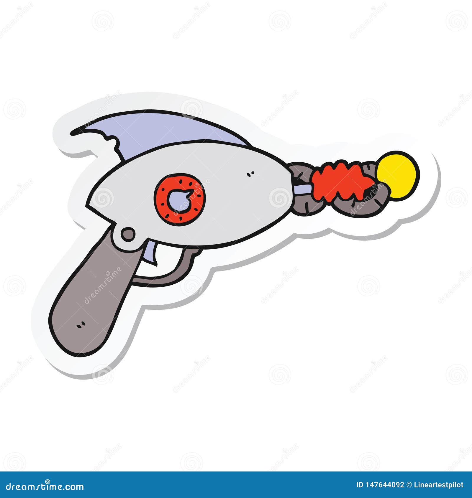 Sticker of a Cartoon Ray Gun Stock Vector - Illustration of funny ...